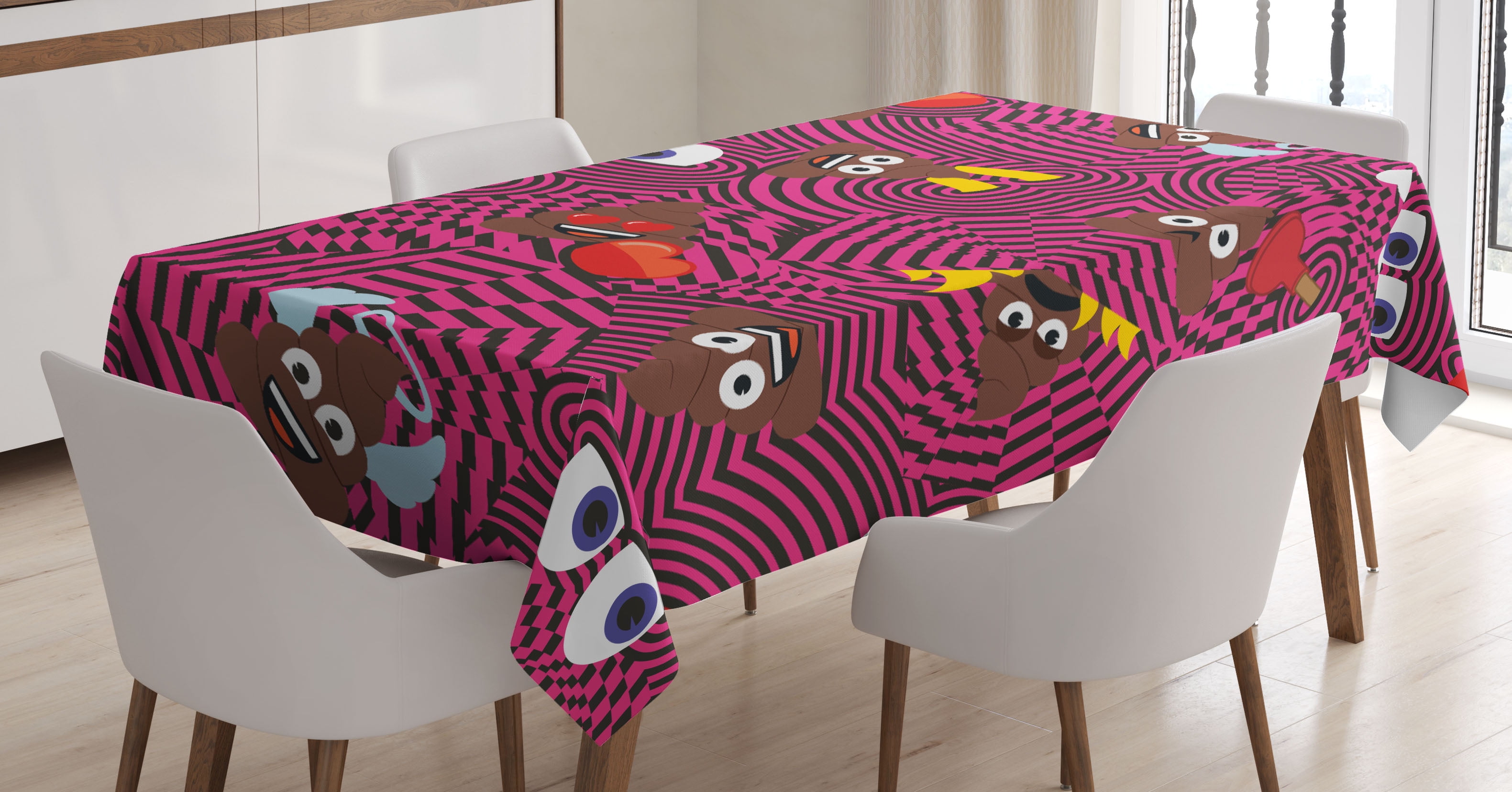 Ambesonne Poop Emoji Tablecloth Rectangular Table Cover, Whimsical Pile ...