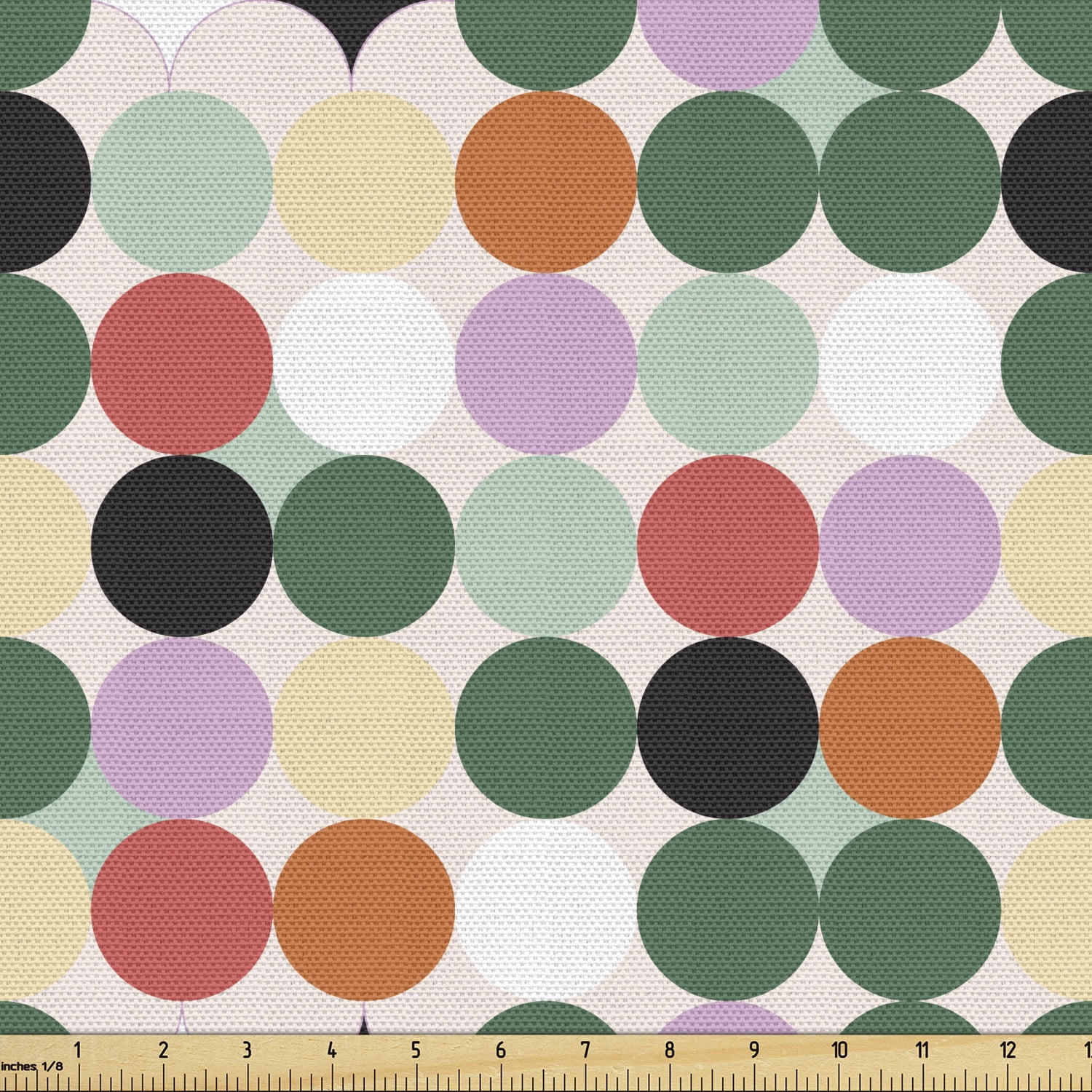 Ambesonne Pop Art Fabric by the Yard Upholstery, Motley Circles Rounds ...
