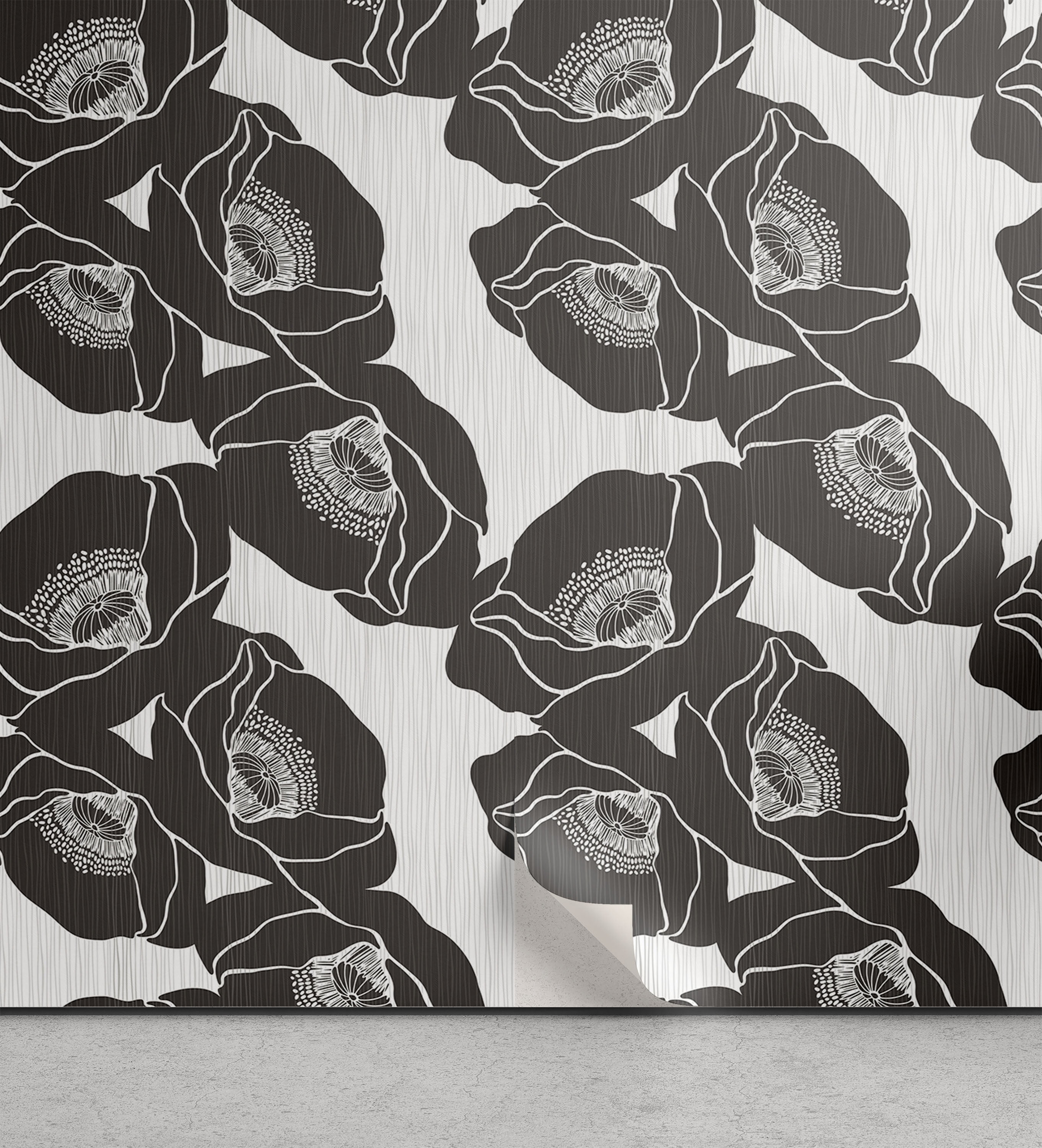 Ambesonne Poppy Pattern Peel & Stick Wallpaper for Home, Modern Floral ...