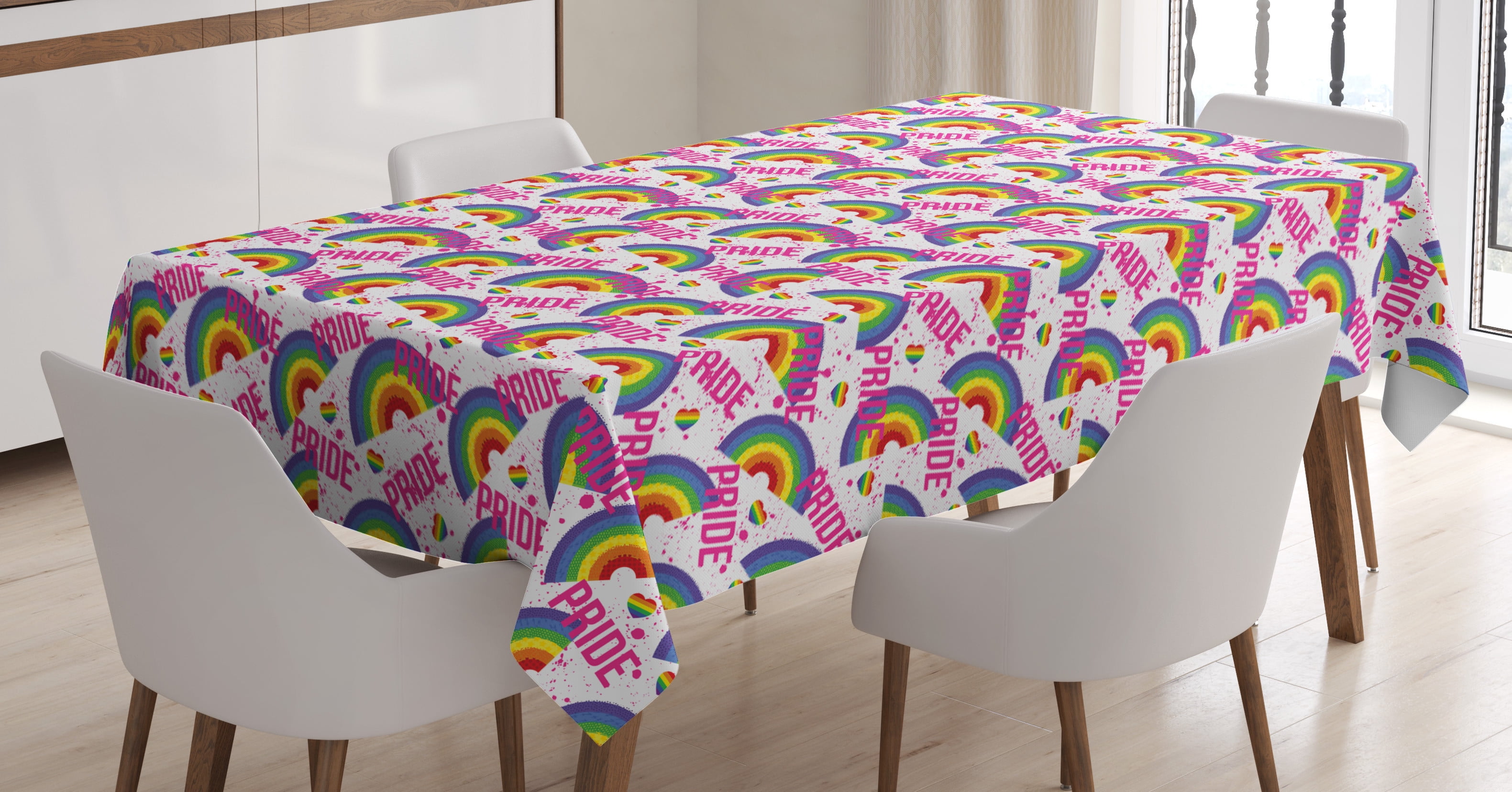 Ambesonne Pride Day Tablecloth Rectangular Table Cover, Vivid Pixel ...