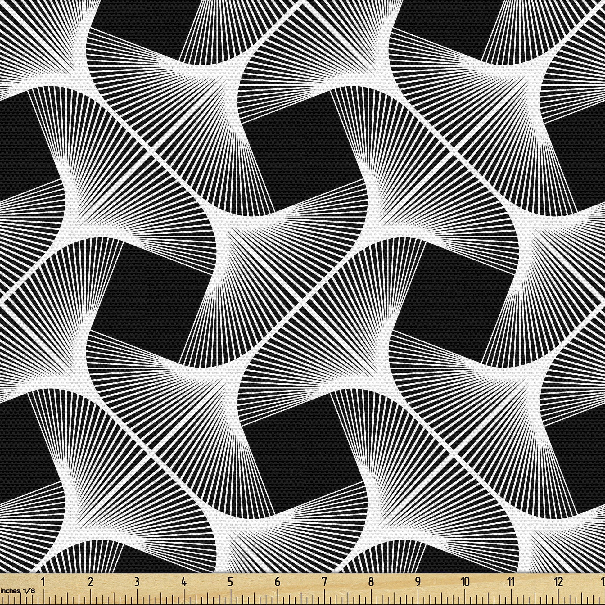 Ambesonne Psychedelic Fabric by the Yard Upholstery, Fractal Grid ...
