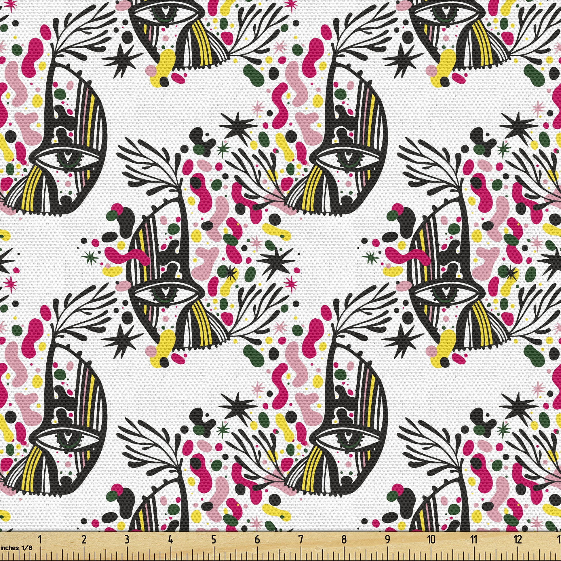 Ambesonne Psychedelic Fabric by the Yard Upholstery, Surrealist ...