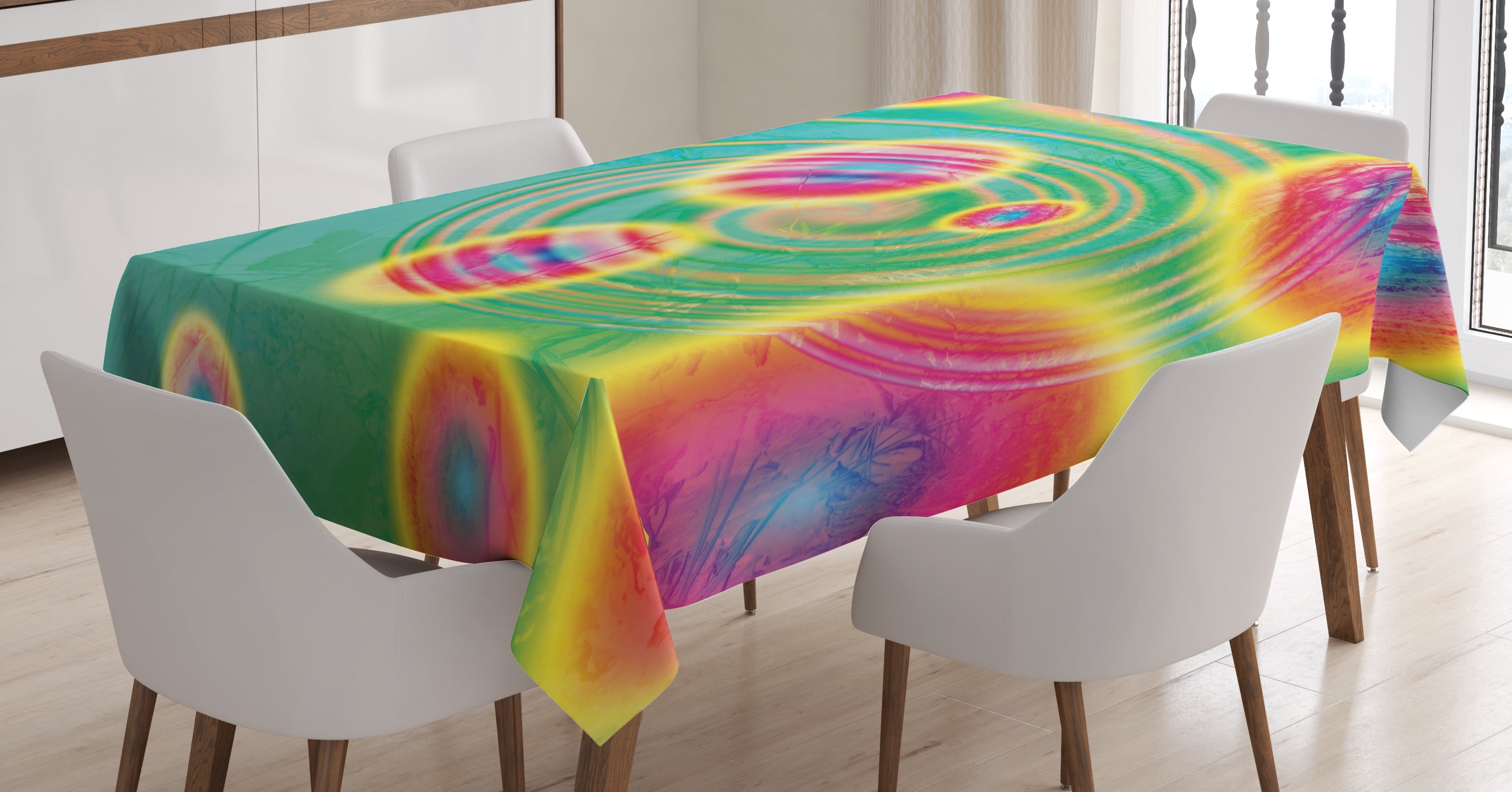 Ambesonne Psychedelic Tablecloth Rectangular Table Cover, Outer Space ...