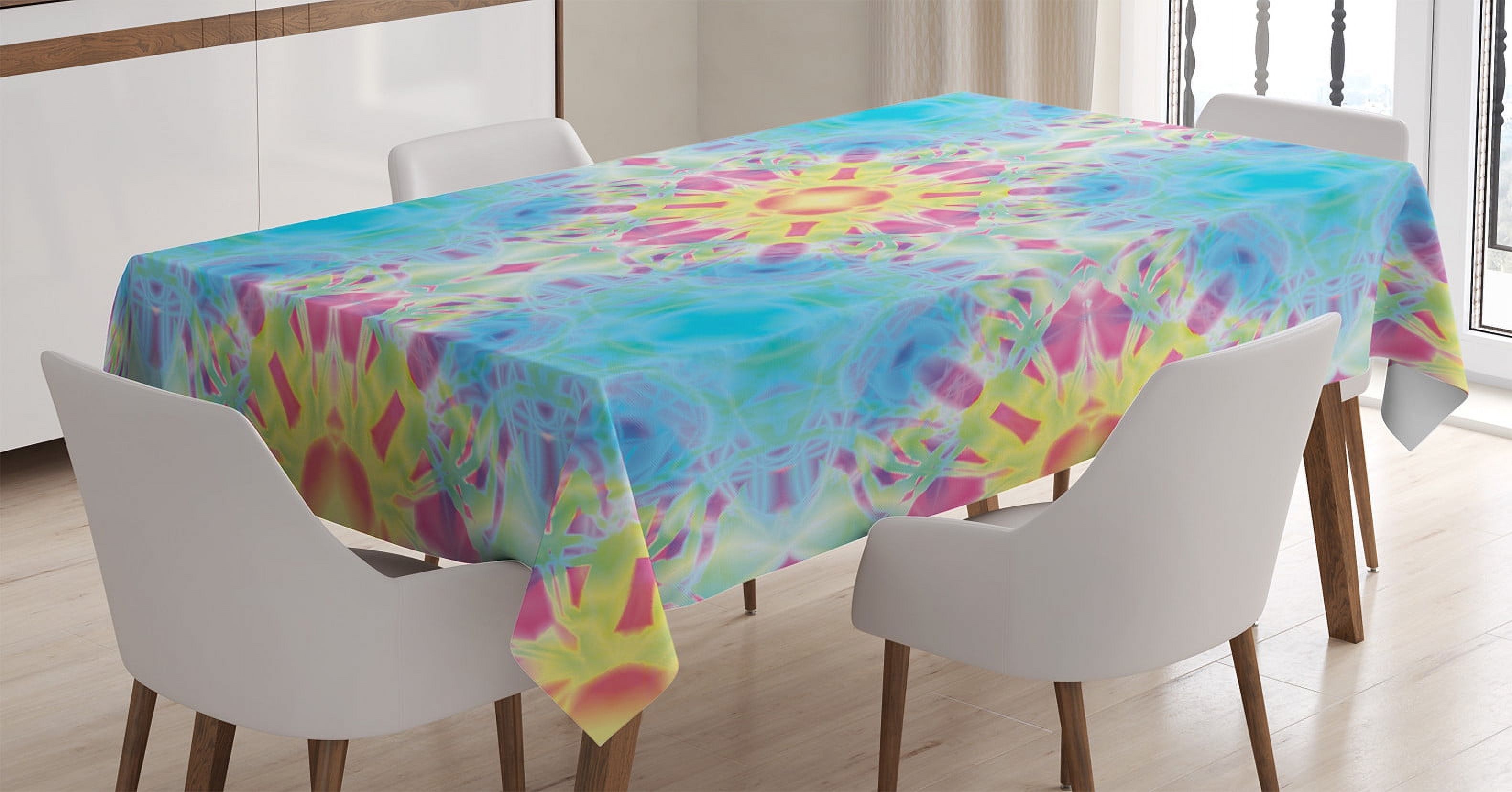 Ambesonne Psychedelic Tablecloth Rectangular Table Cover, Psychedelic ...