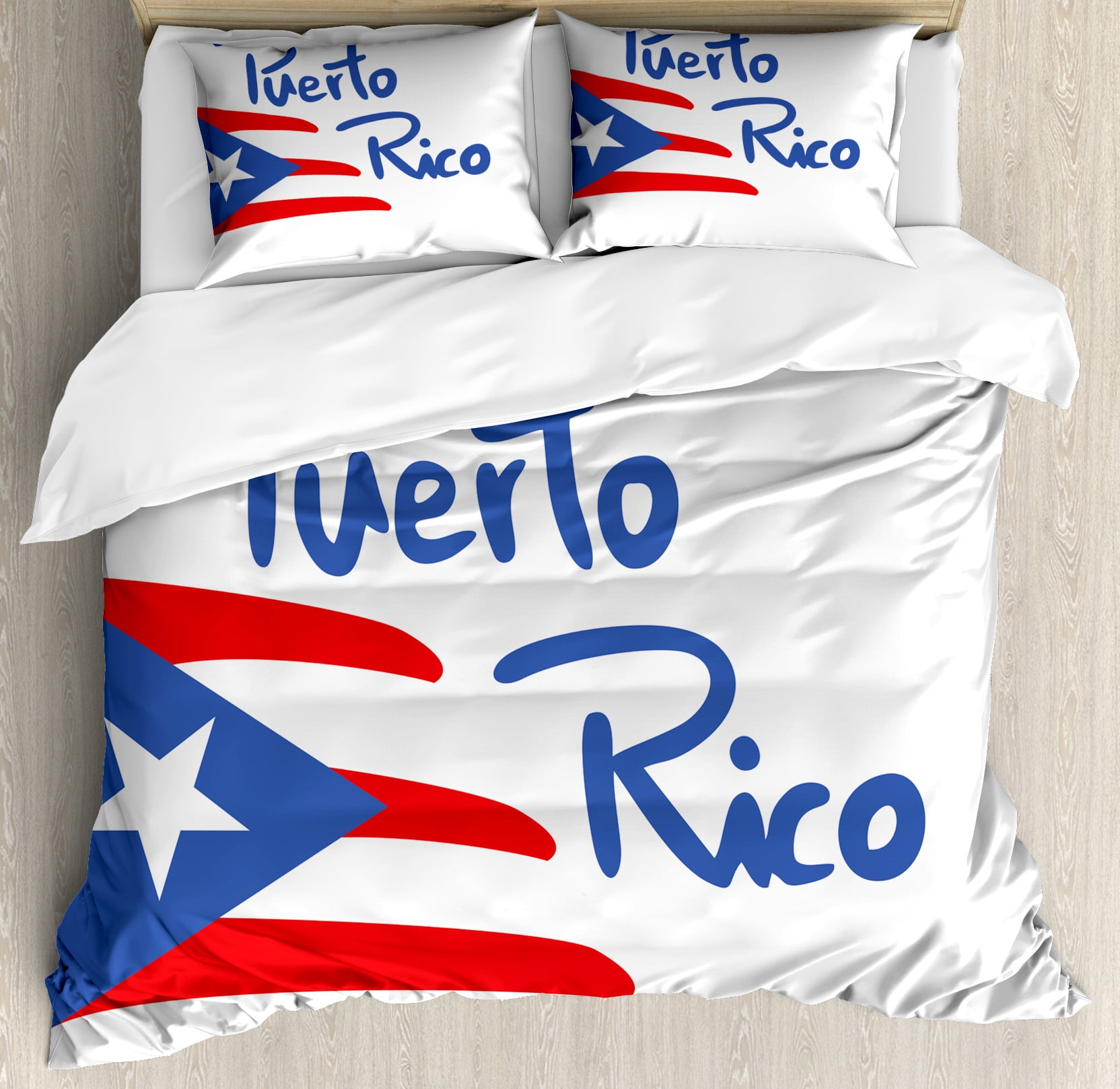 Ambesonne Puerto Rico Duvet Cover Set, Hand-drawn Lettering, Queen ...