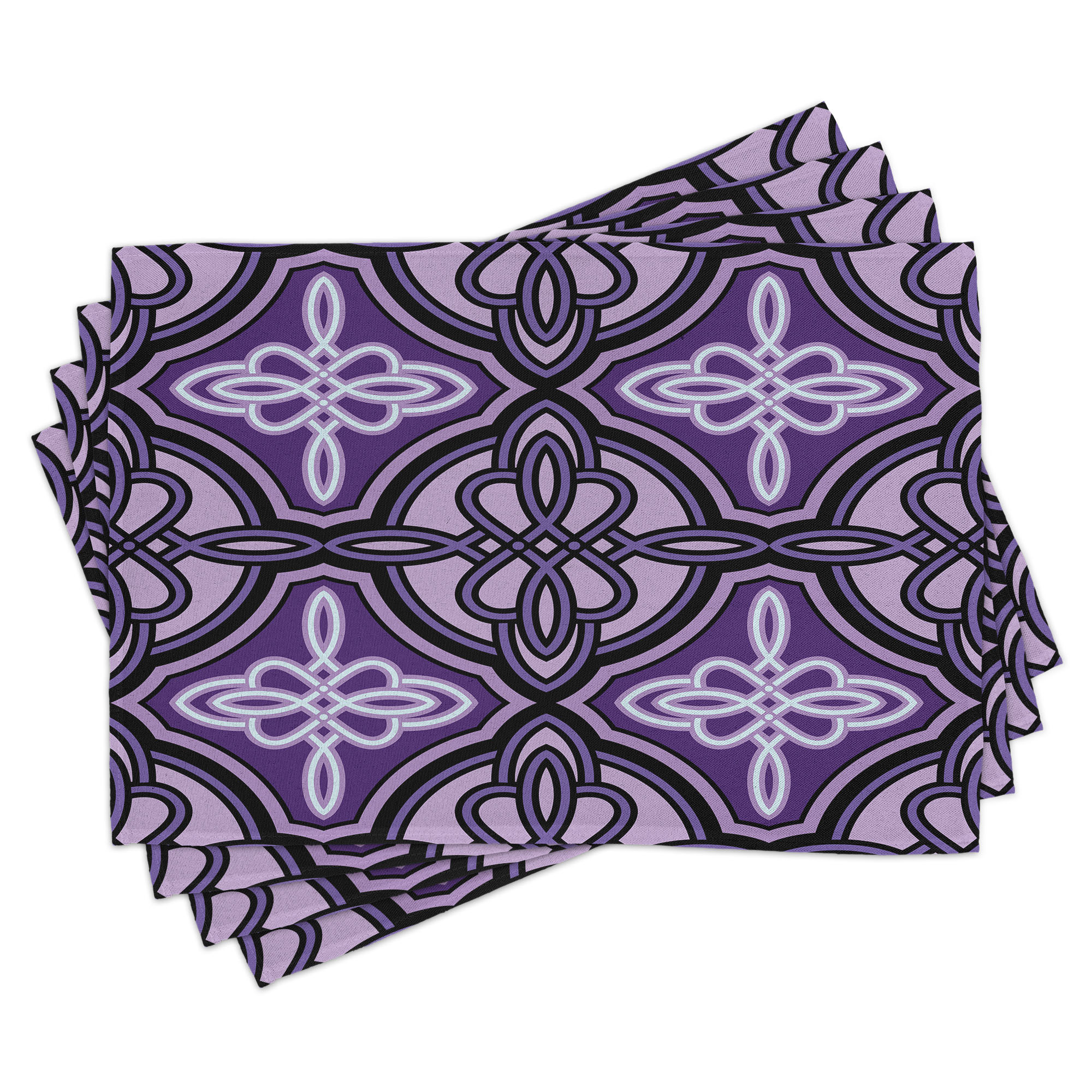 Ambesonne Purple Place Mats Set of 4, Celtic Knot Art, Standard Size ...