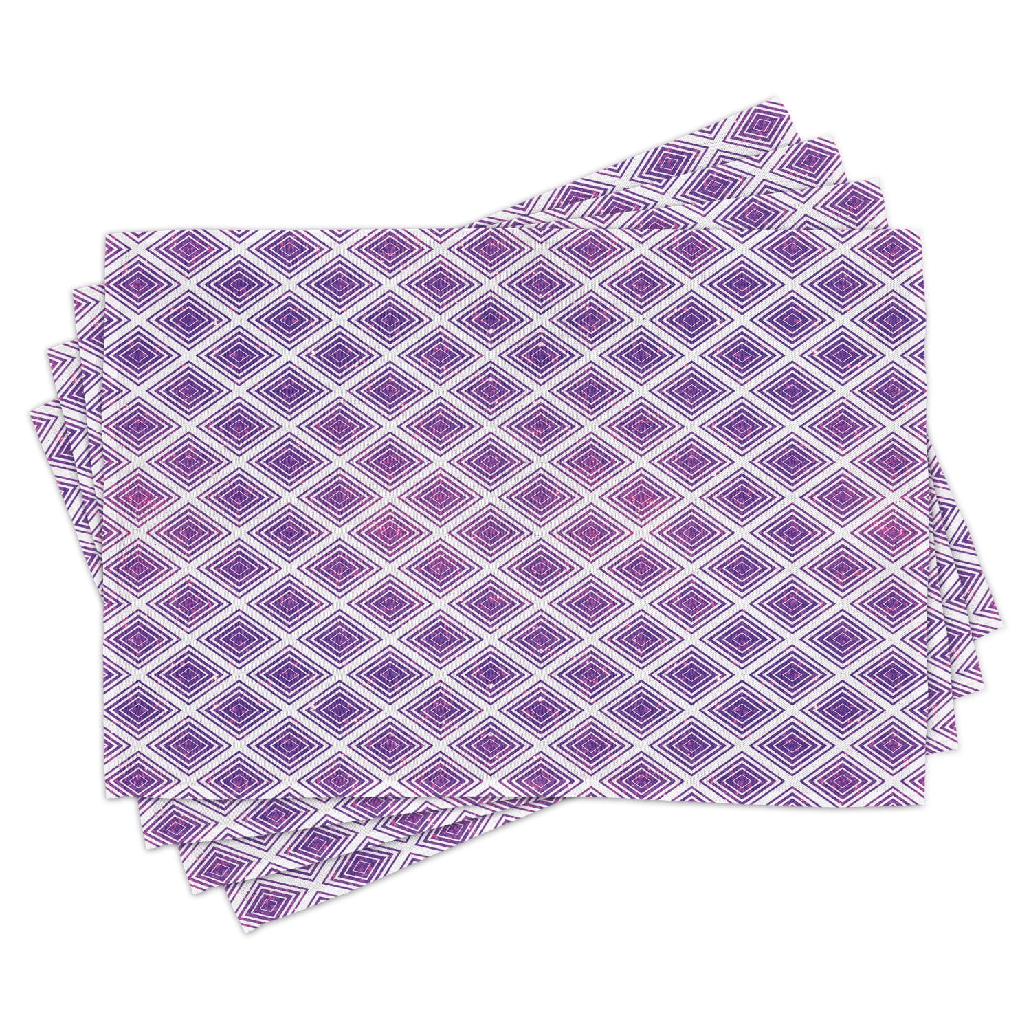 Ambesonne Purple Place Mats Set of 4, Retro Style Abstract, Standard ...