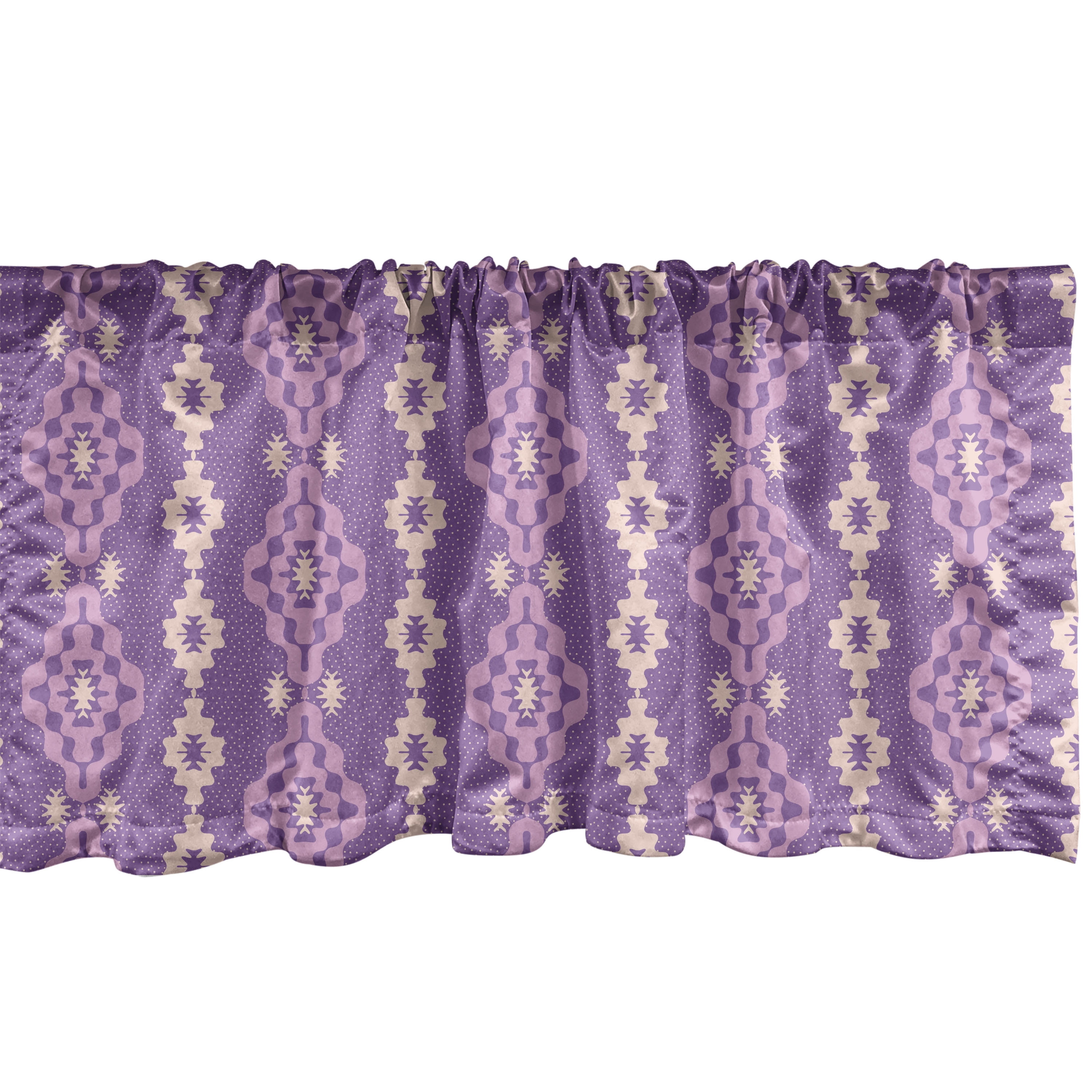 Ambesonne Purple Window Valance, Geometric Retro Patterns, 54" X 12 ...