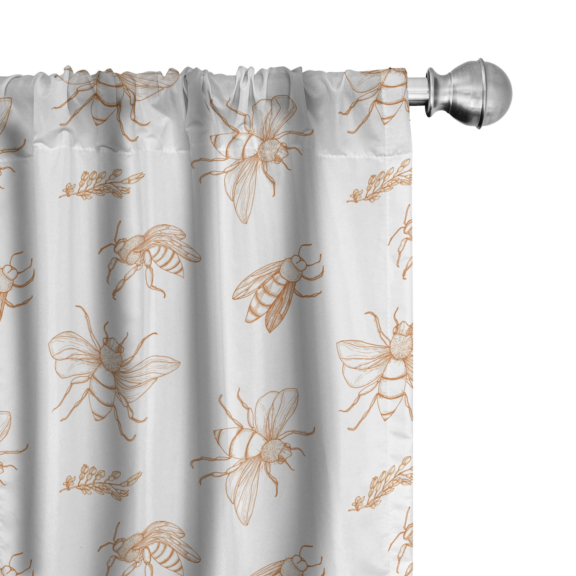 Ambesonne Queen Bee Window Curtains, Outline Drawings Pattern, Each 28 ...