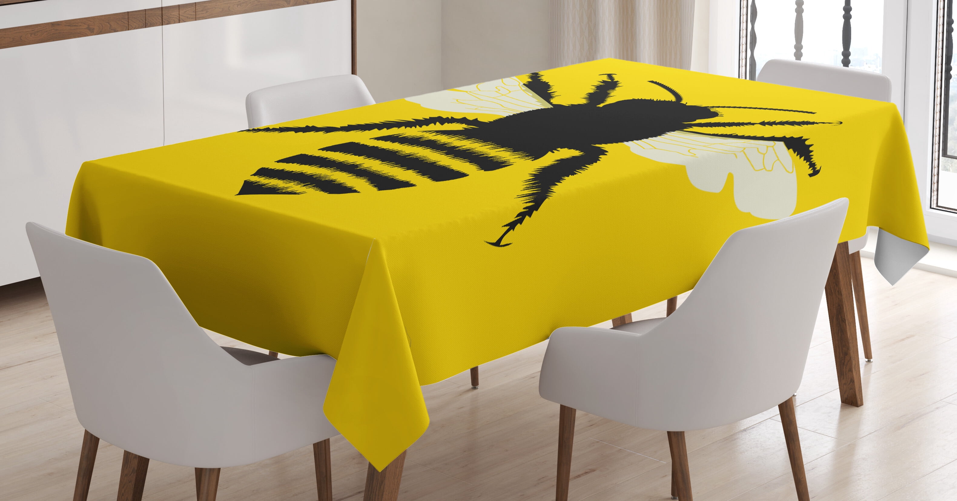 Ambesonne Queen Bee Tablecloth Rectangular Table Cover, Honeybee ...