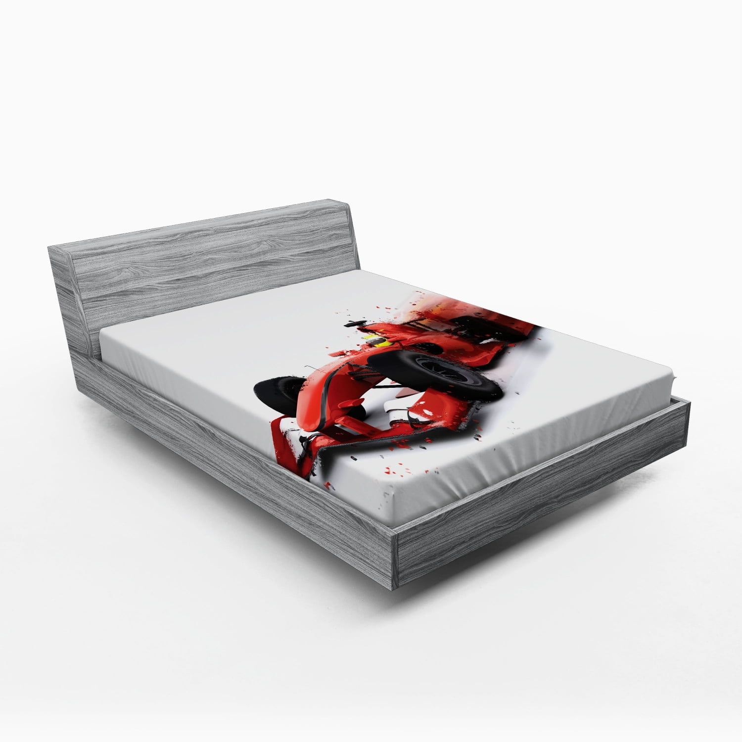 Ambesonne Race Themed Fitted Sheet, Formula Racing Print, Full Size ...