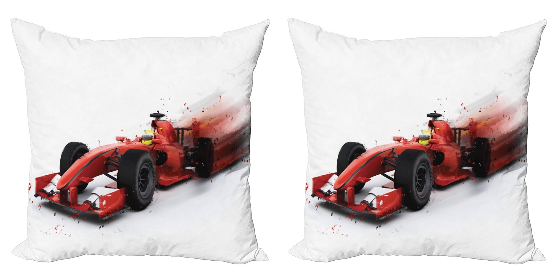 Ambesonne Race Themed Throw Pillow Cover 2 Pack, Formula Racing Print ...