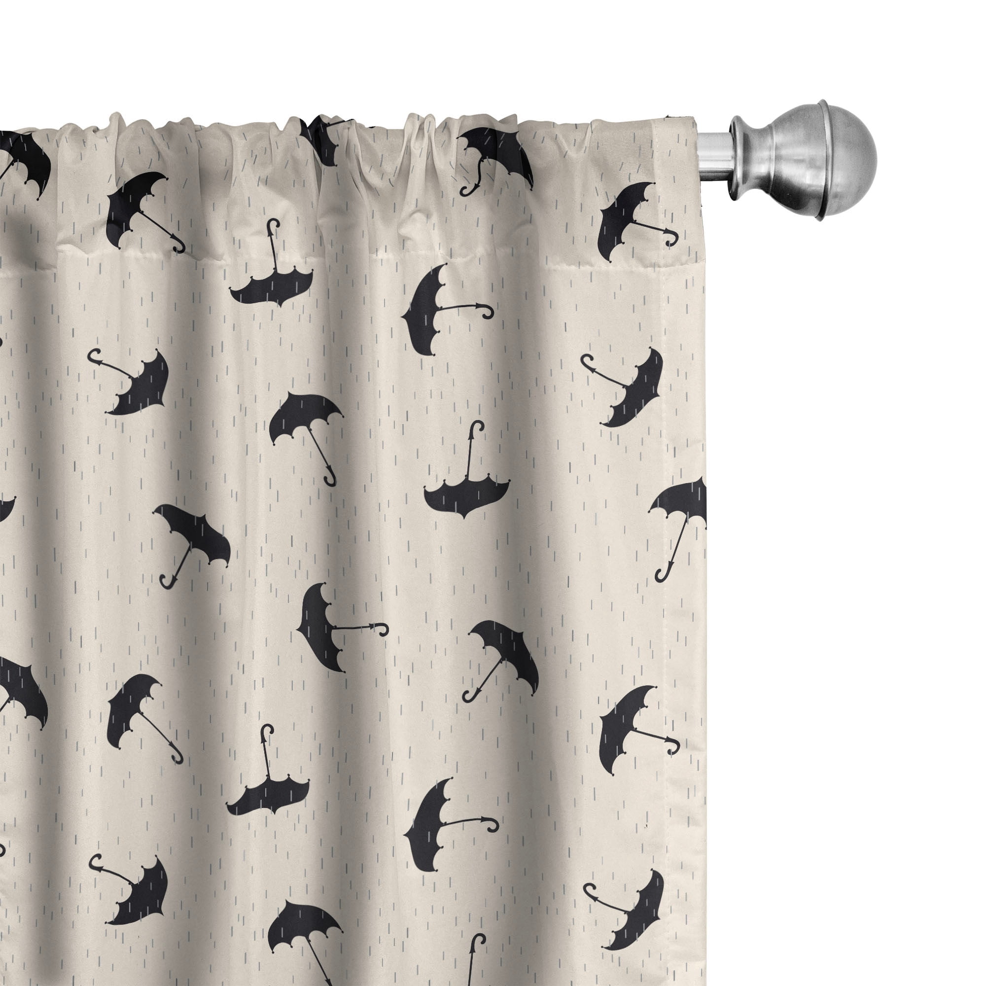 Ambesonne Rain Window Curtains, Dashed Line Droplets, Each 28" W x 63 ...