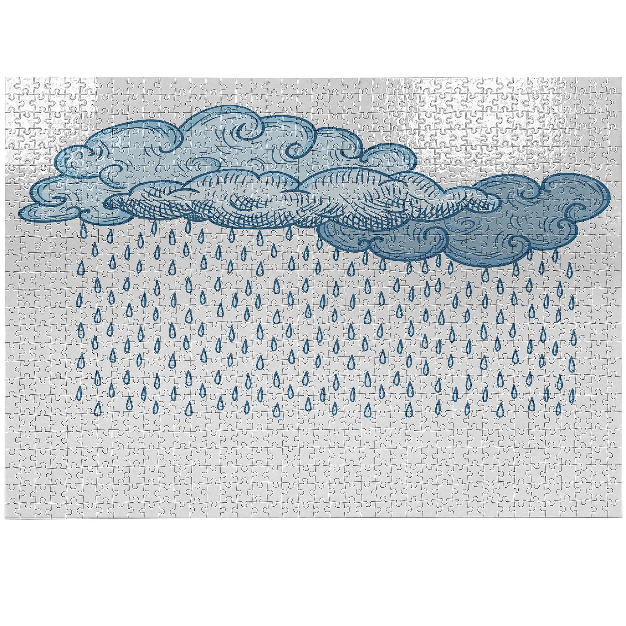 Ambesonne Rain Jigsaw Puzzle, Rain Cloud Sketch Fall, Heirloom-Quality ...