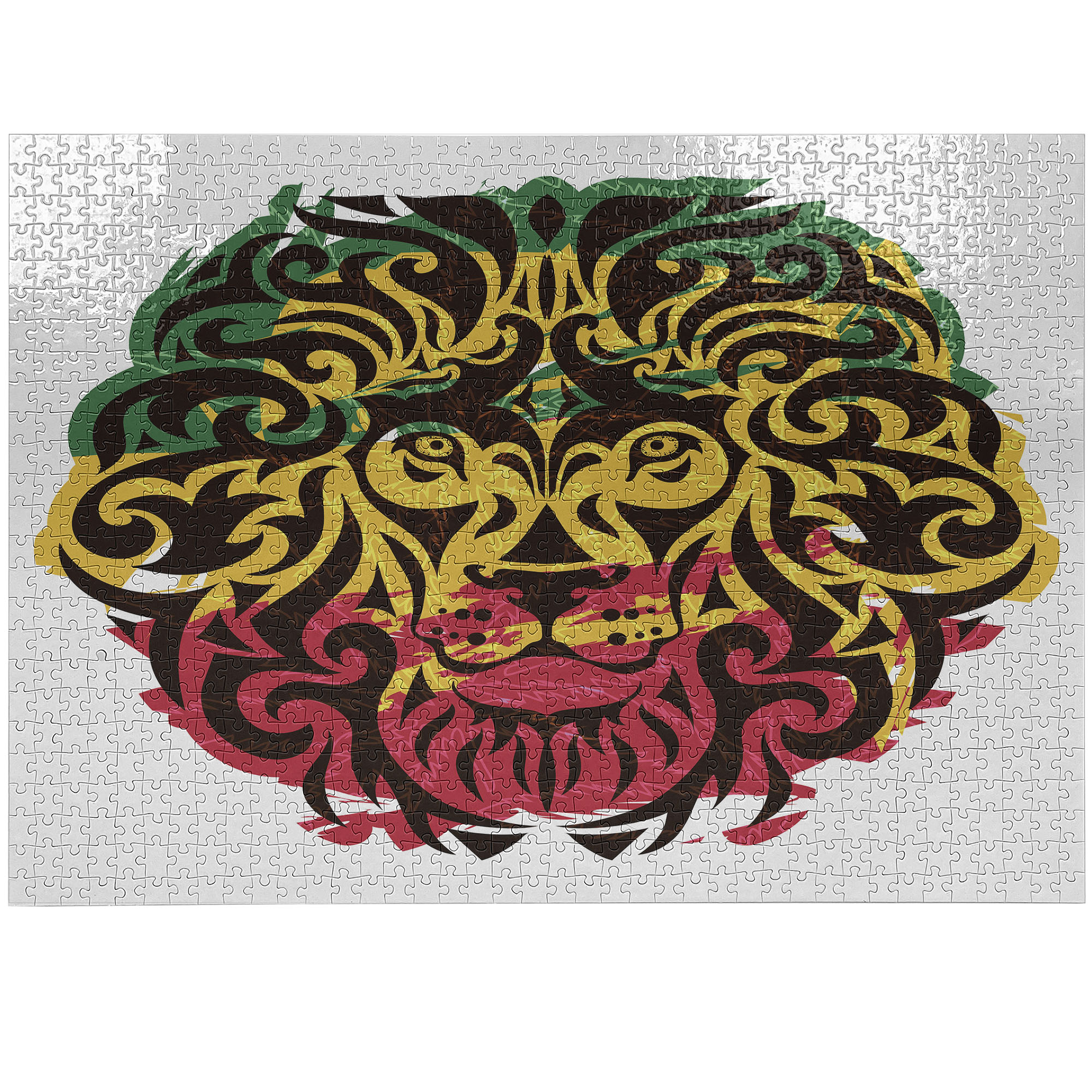 Ambesonne Rasta Jigsaw Puzzle, Ethiopian Wild Lion Head, Heirloom ...