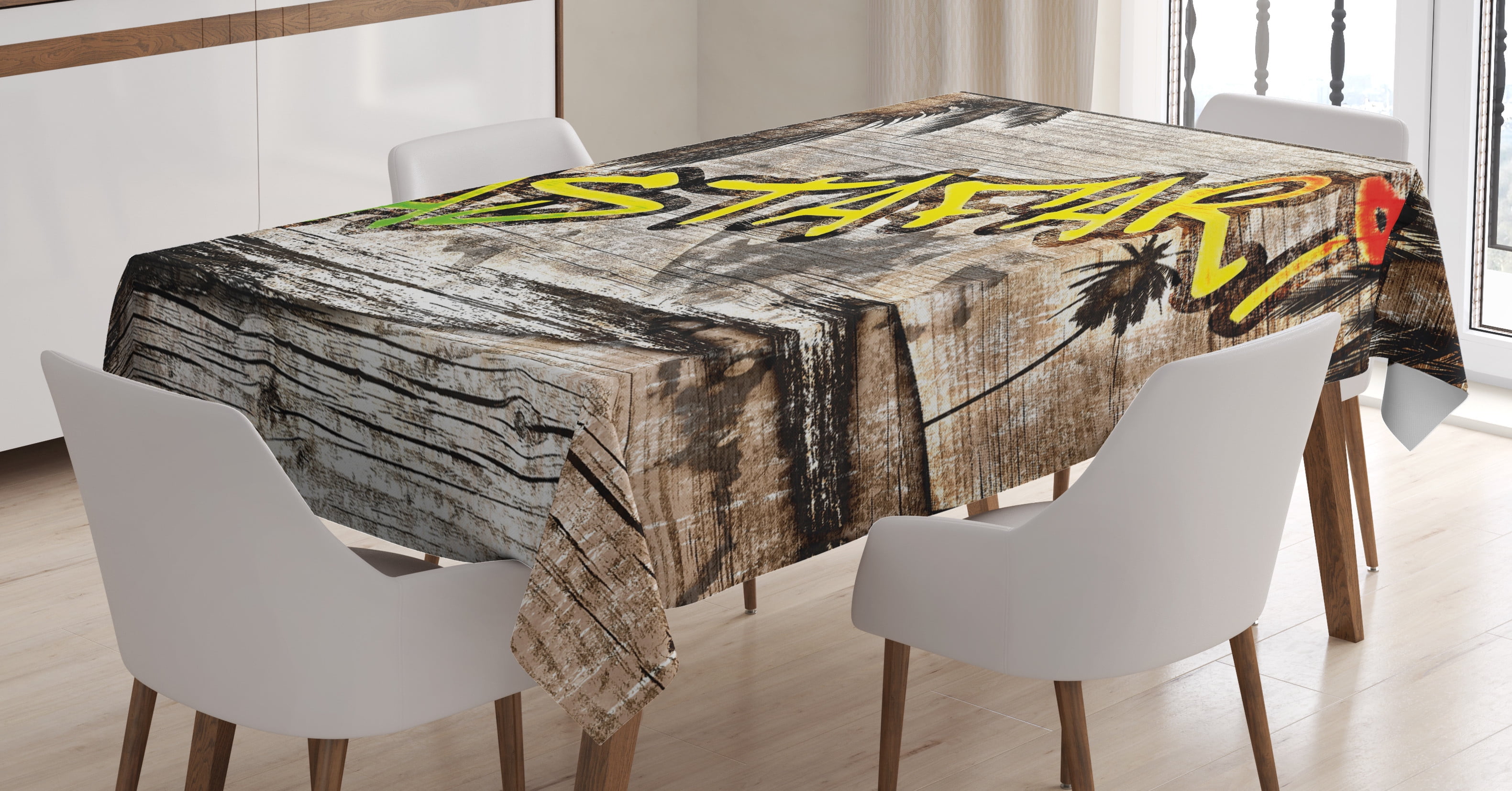Ambesonne Rasta Tablecloth Rectangular Table Cover, Rastafari Street ...