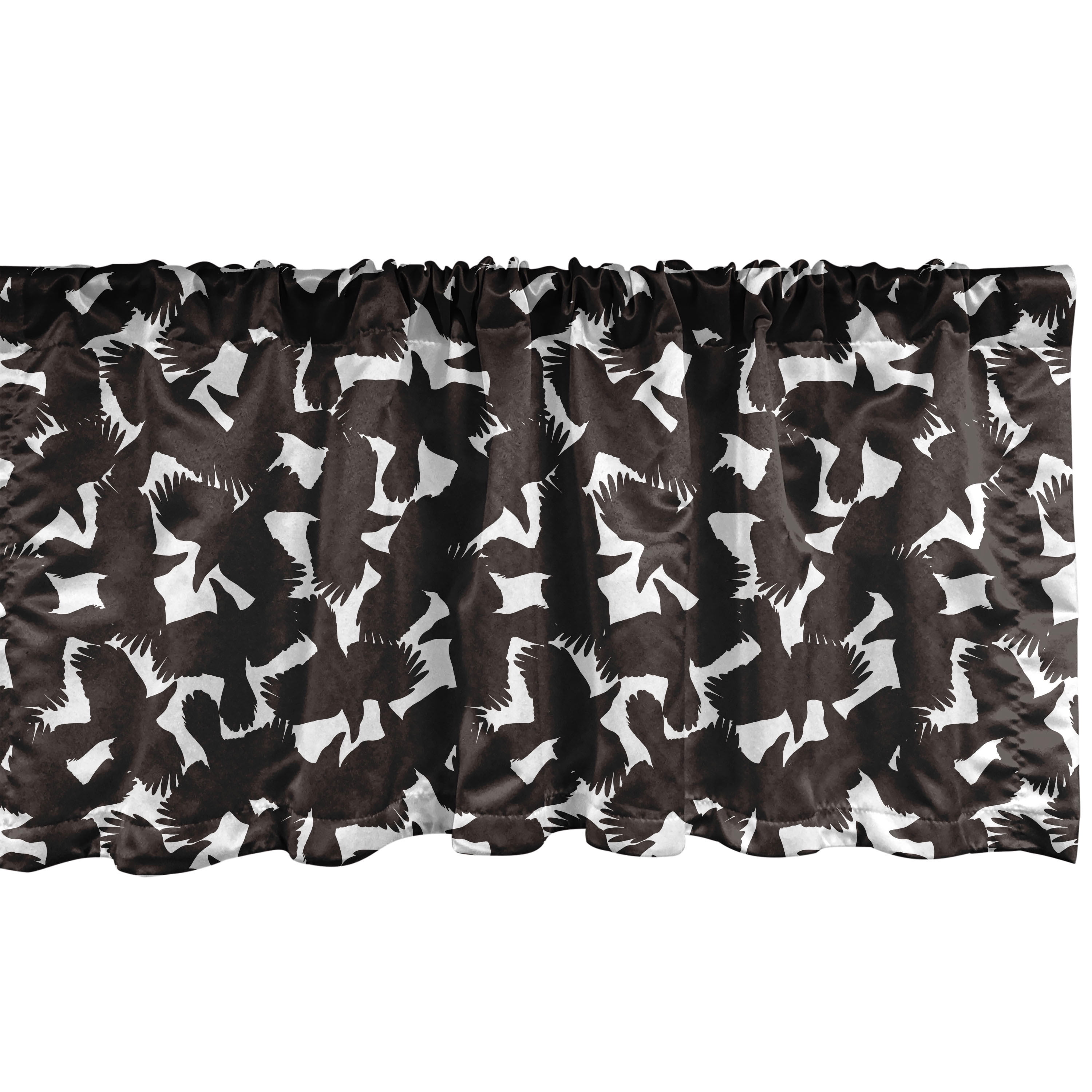 Ambesonne Raven Window Valance, Flying Silhouette of Birds, 54" X 18 ...