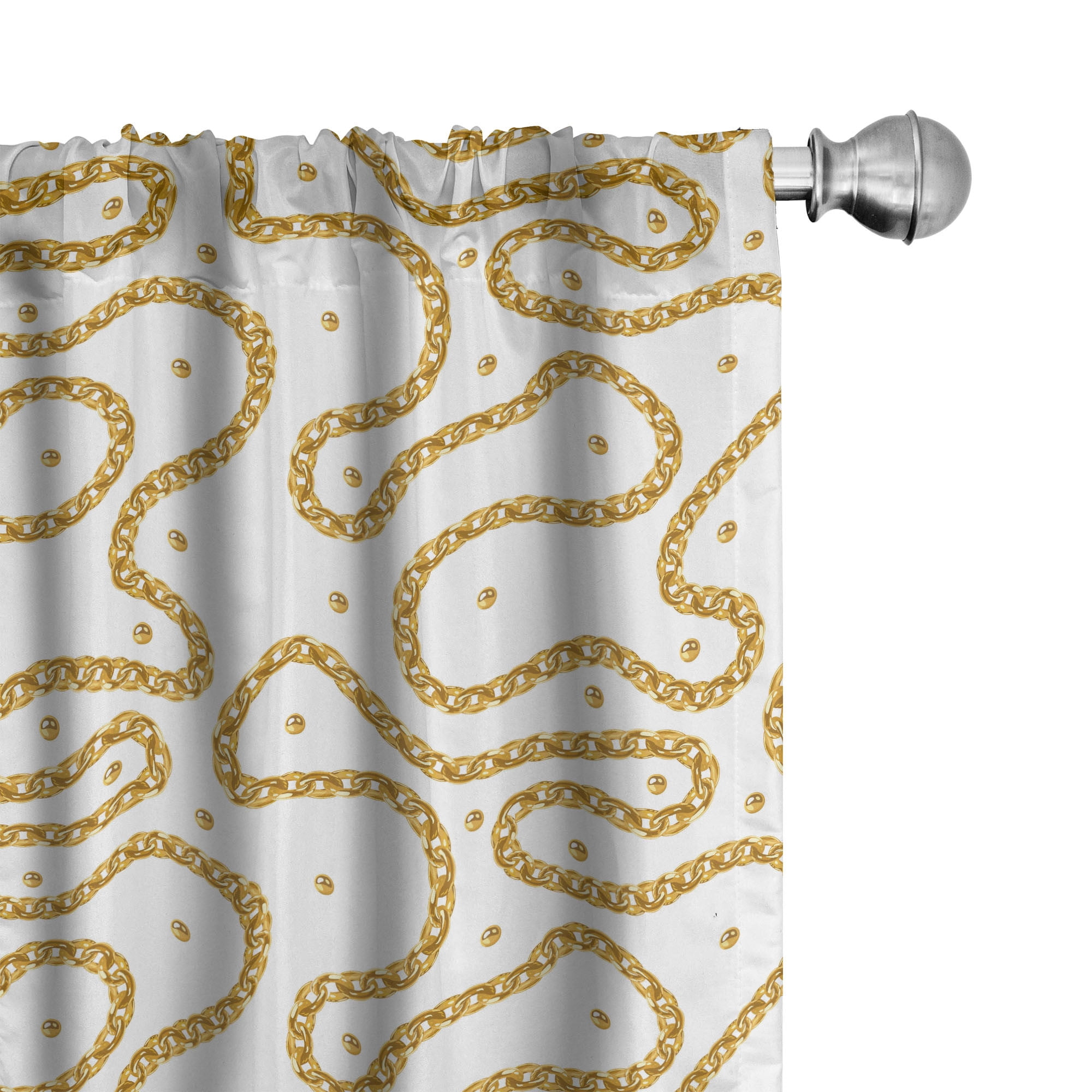 Ambesonne Realistic 4-Panel Curtains, Chain Drawing on Plain, 56"x95 ...