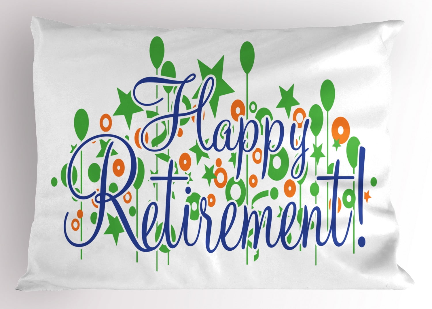 Ambesonne Retirement Pillow Sham, Calligraphy Balloon, 26" X 20", Fern ...
