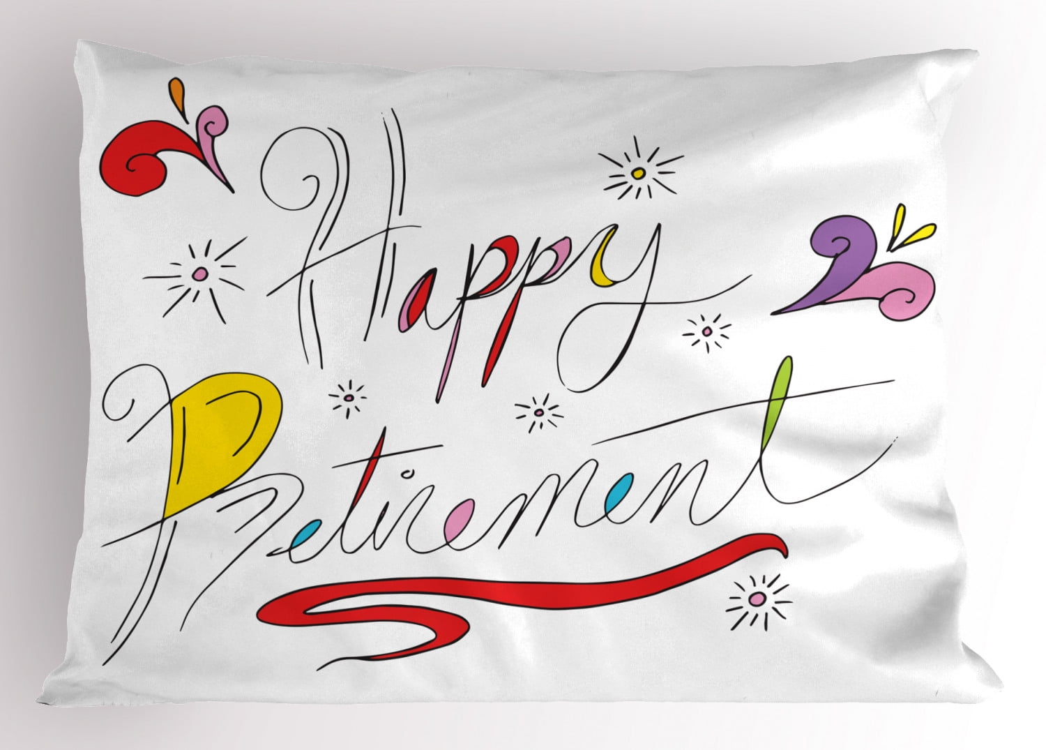 Ambesonne Retirement Pillow Sham, Floral Motifs Doodle, 26" X 20 ...