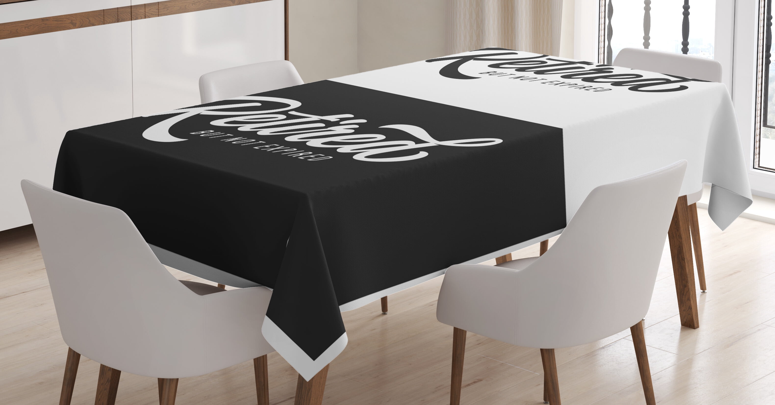Ambesonne Retirement Tablecloth Rectangular Table Cover, Retired Not ...
