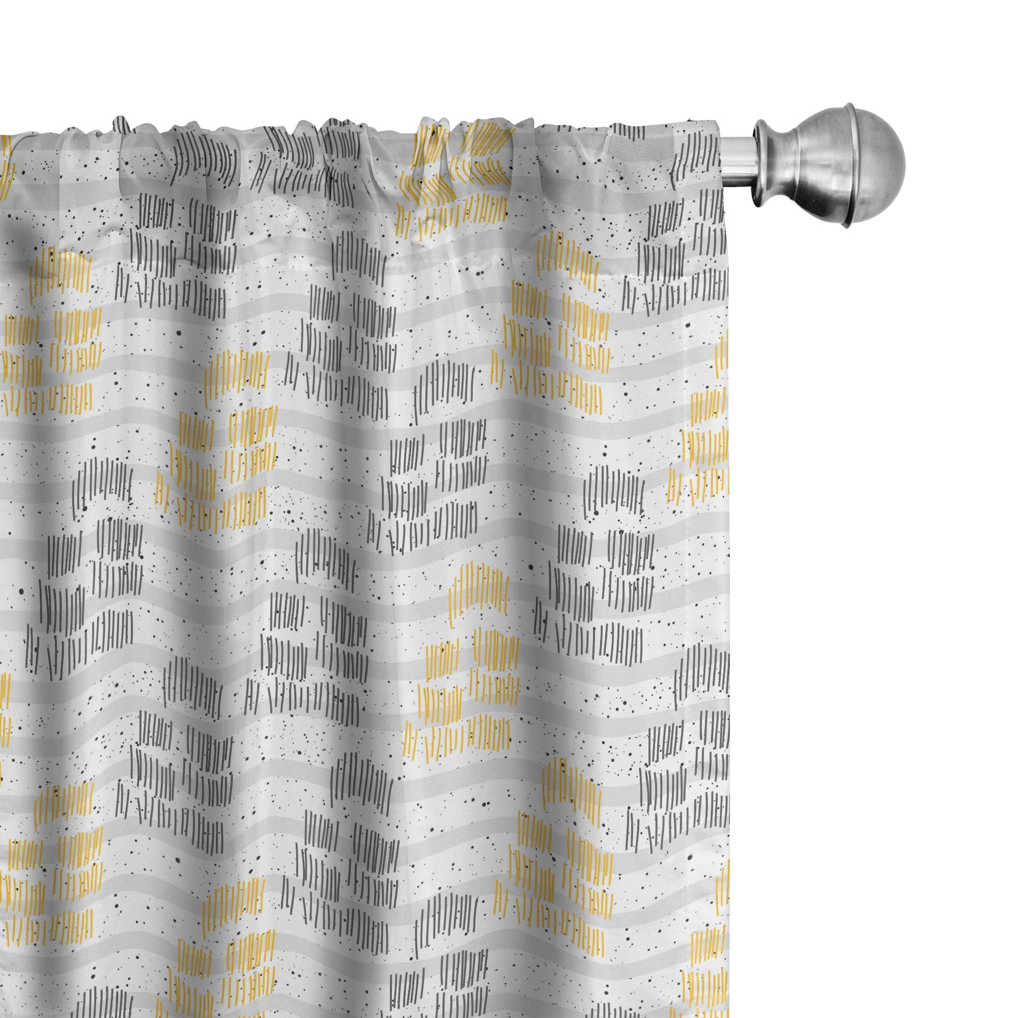 Ambesonne Retro Window Curtains, Dashes Dots Striped Back Art, Each 28 ...