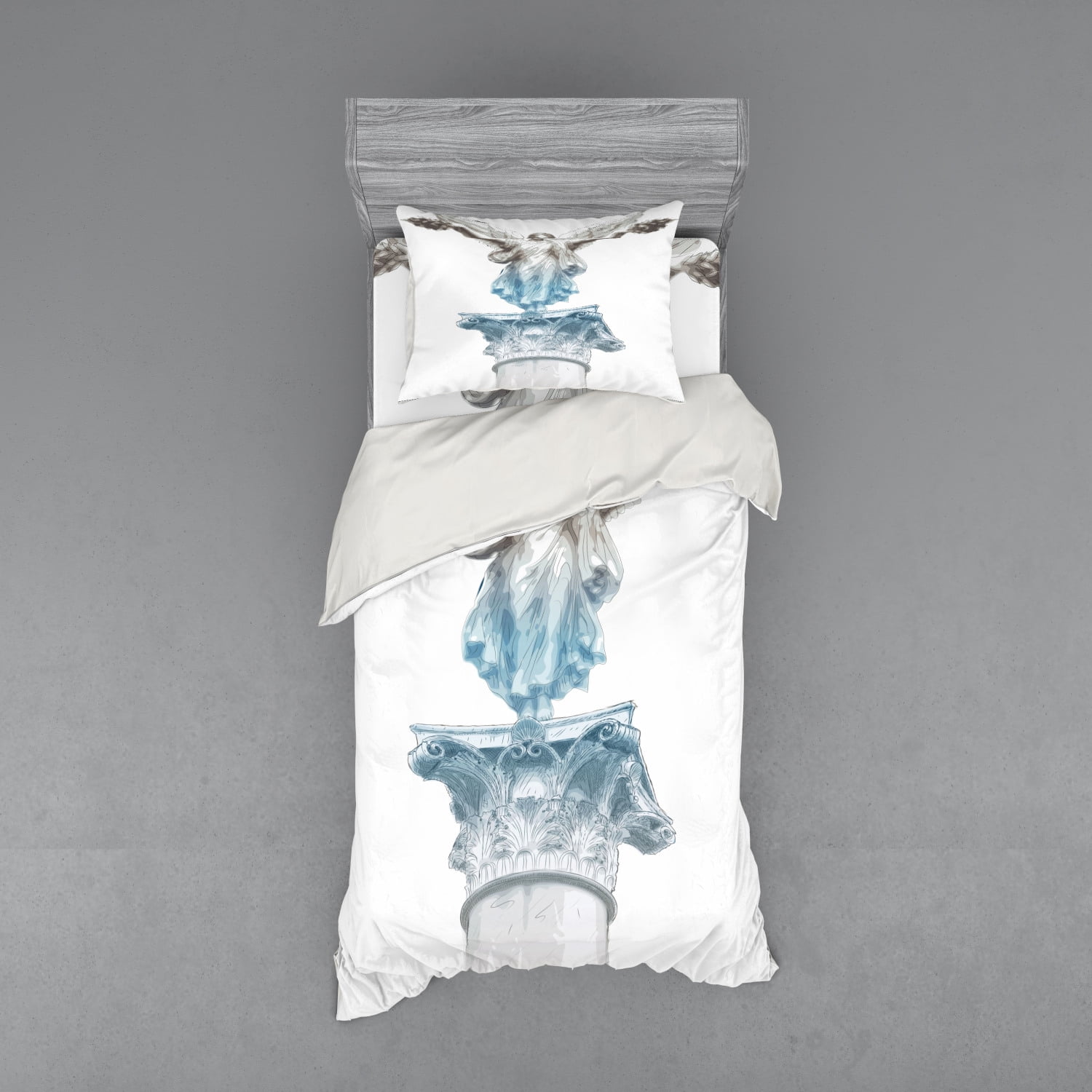 Ambesonne Retro Bedding Set 3 Pcs, Antique Muse, Twin XL, Pale Blue ...