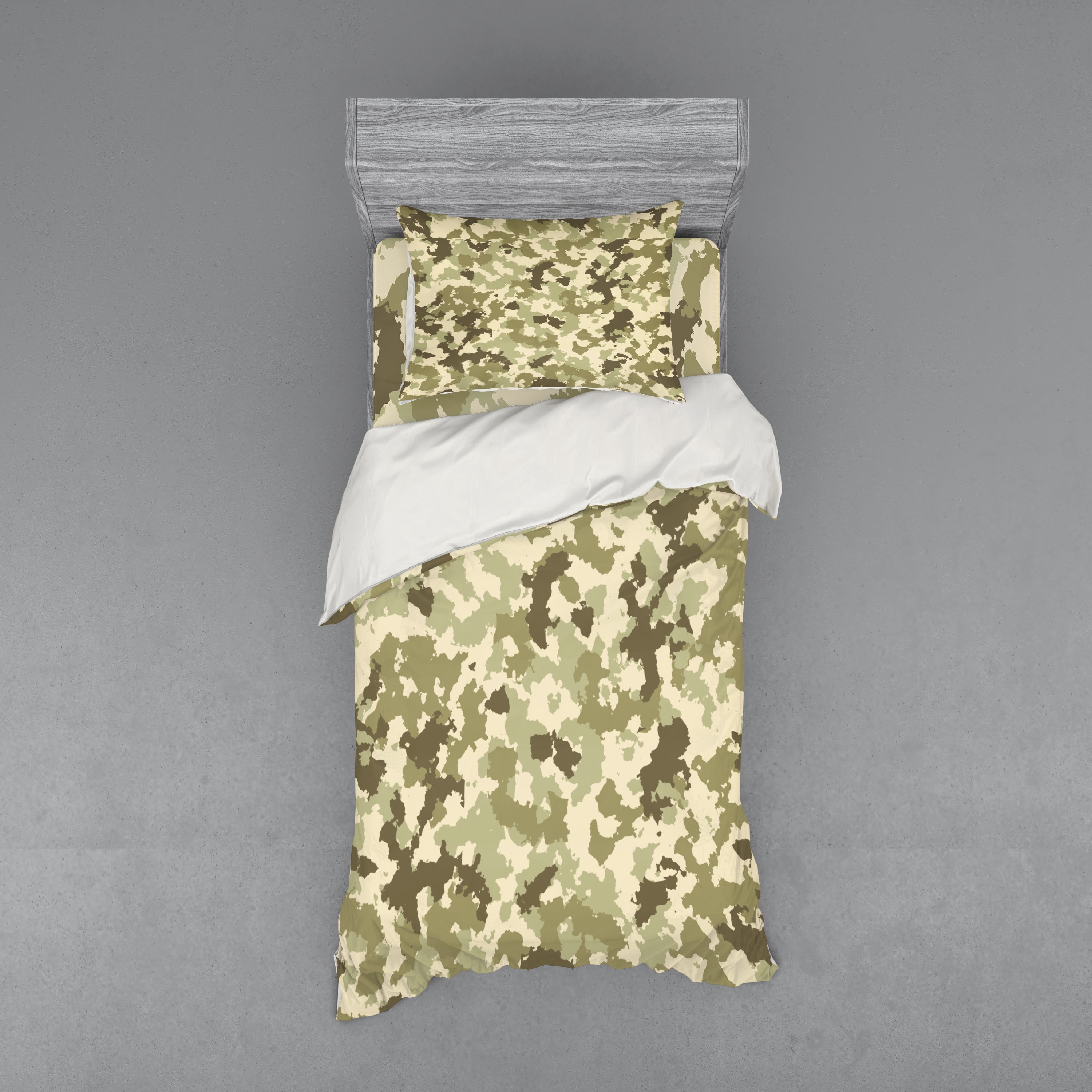 Ambesonne Retro Bedding Set 3 Pcs, Camouflage Survival Theme, Twin ...