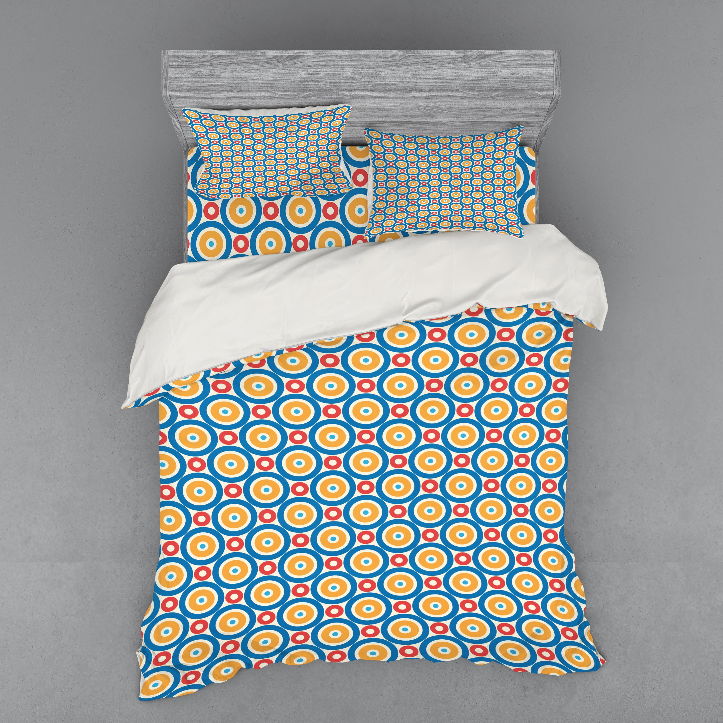 Ambesonne Retro Bedding Set 4 Pcs, Big Small Circles and Dots, Queen ...