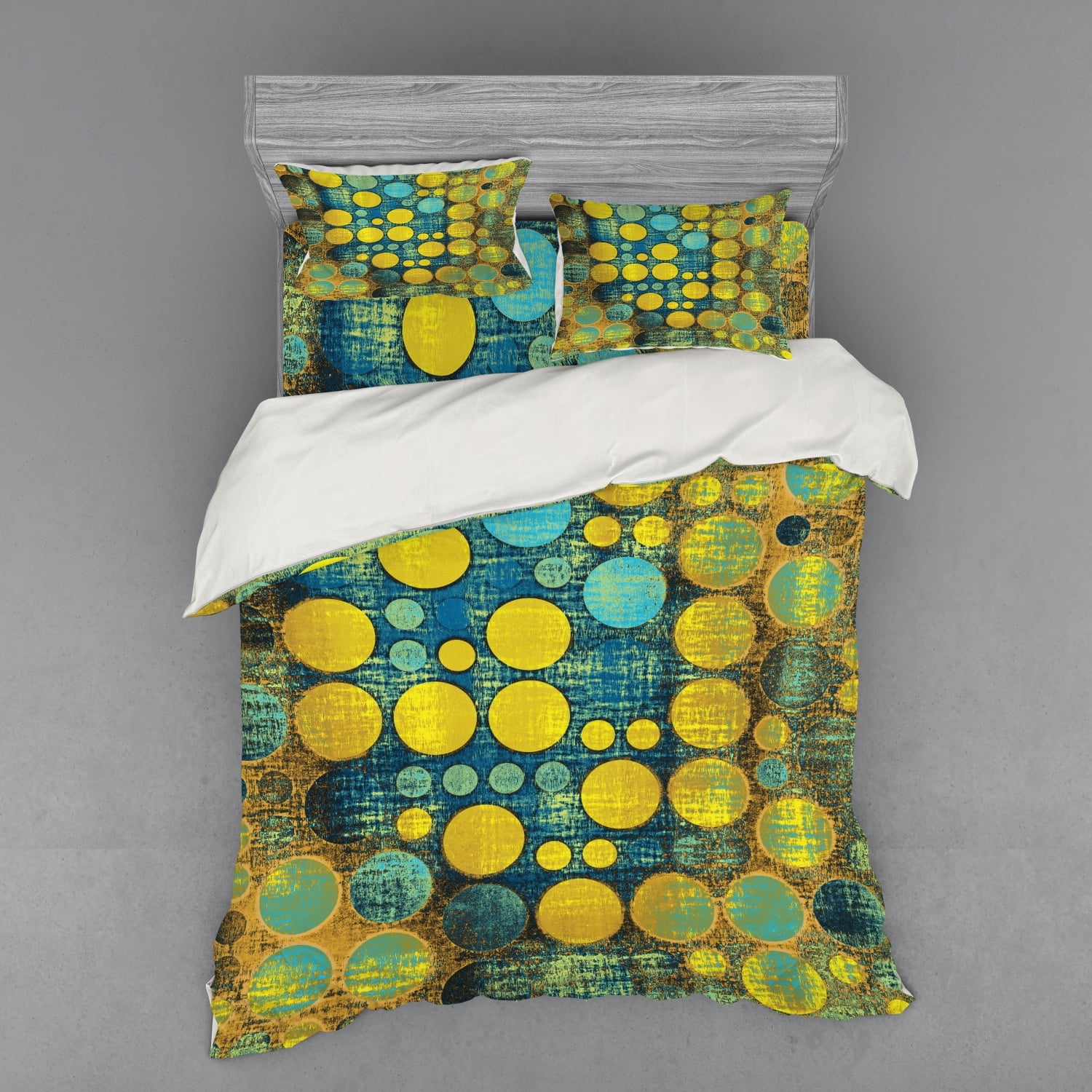 Ambesonne Retro Bedding Set 4 Pcs, Groovy Polka Dots 60s, Queen, Green ...