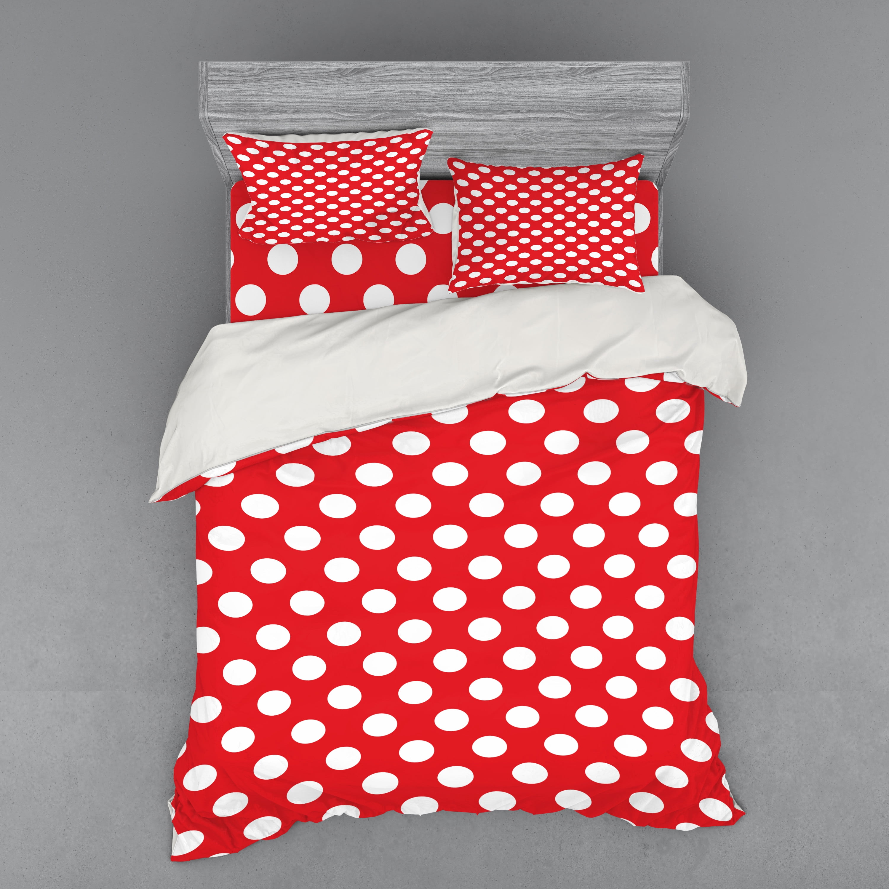 Ambesonne Retro Bedding Set 4 Pcs, Pop Art White Polka Dots, Queen ...