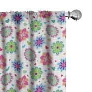 Ambesonne ABC Curtains, Letters Alphabet ABC, Pair of 28"x84 ...