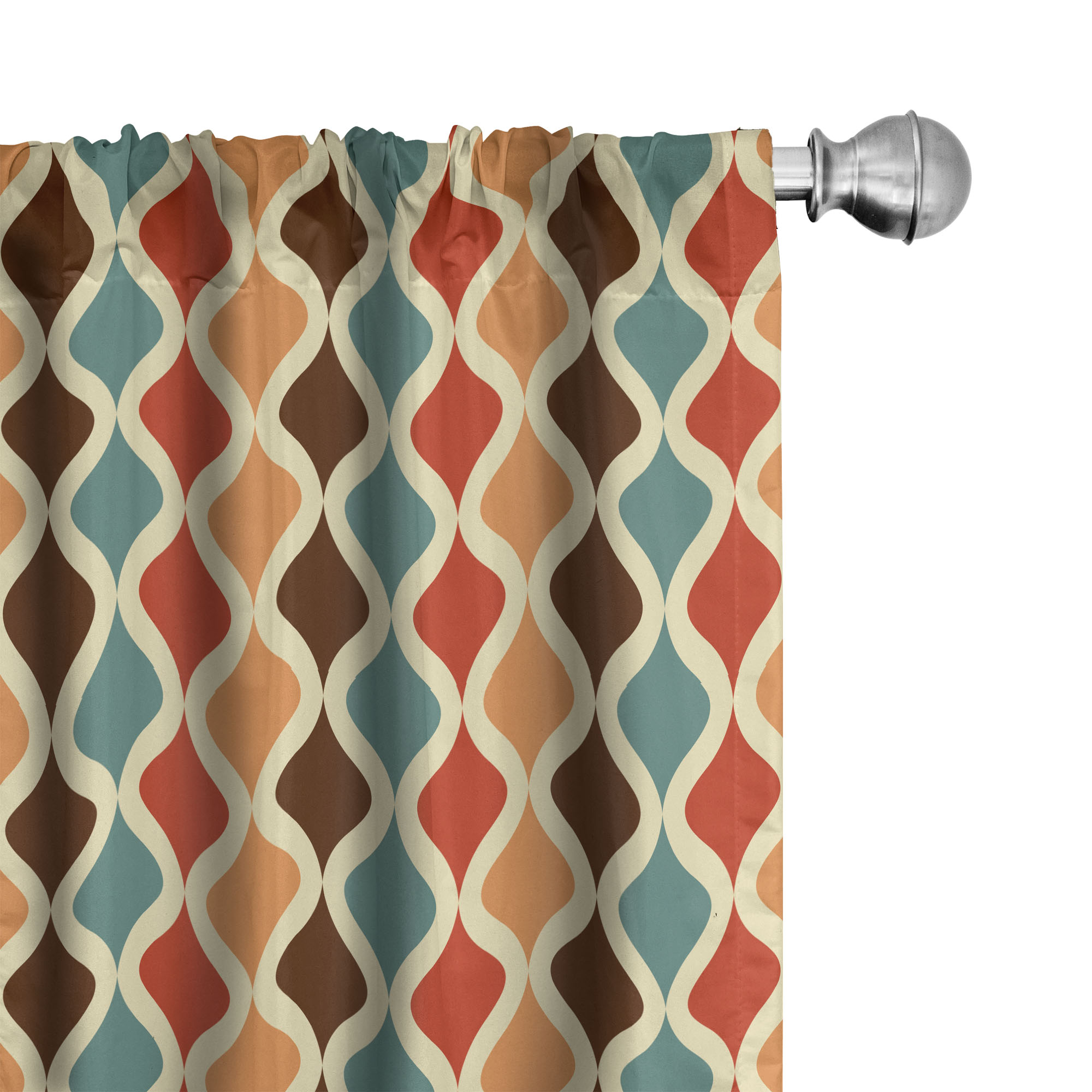 Ambesonne Retro Curtains, Funky Different Forms, Pair of 28"x84 ...