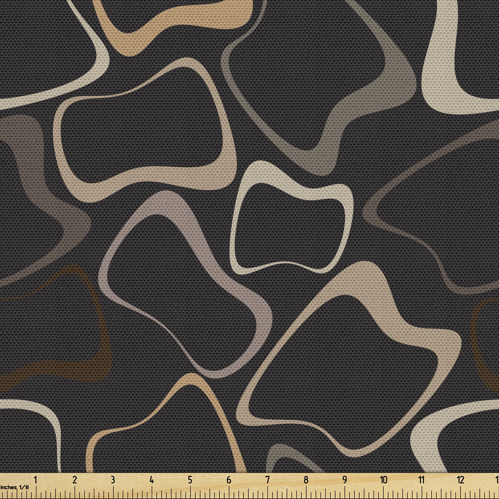 Ambesonne Retro Fabric by the Yard Upholstery, Circular Art Shapes ...