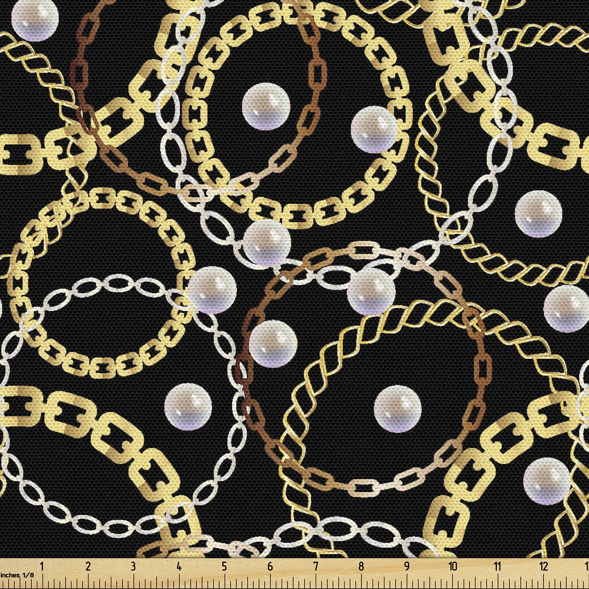 Ambesonne Retro Fabric by the Yard Upholstery, Nostalgia Fashion ...