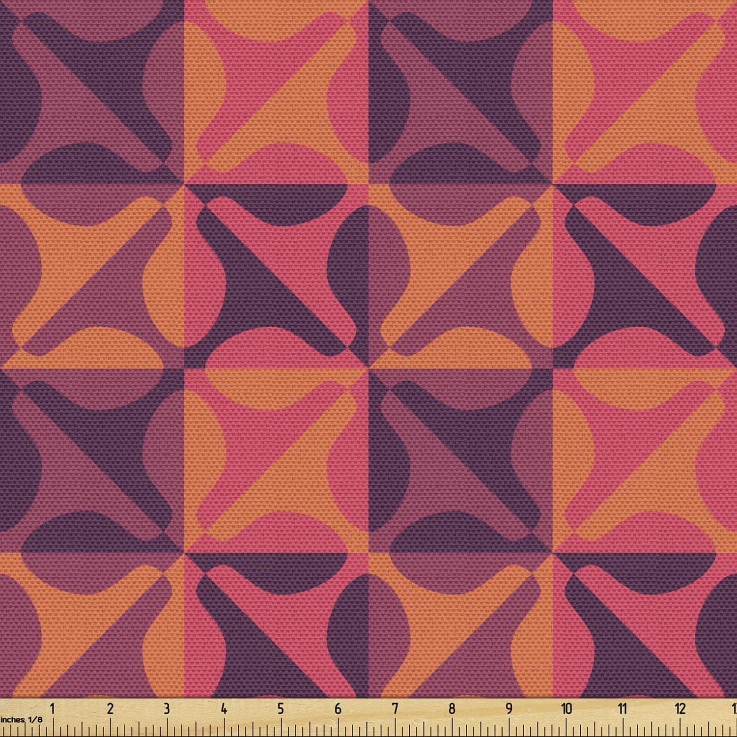 Ambesonne Retro Fabric by the Yard Upholstery, 1960's Style Colorful ...