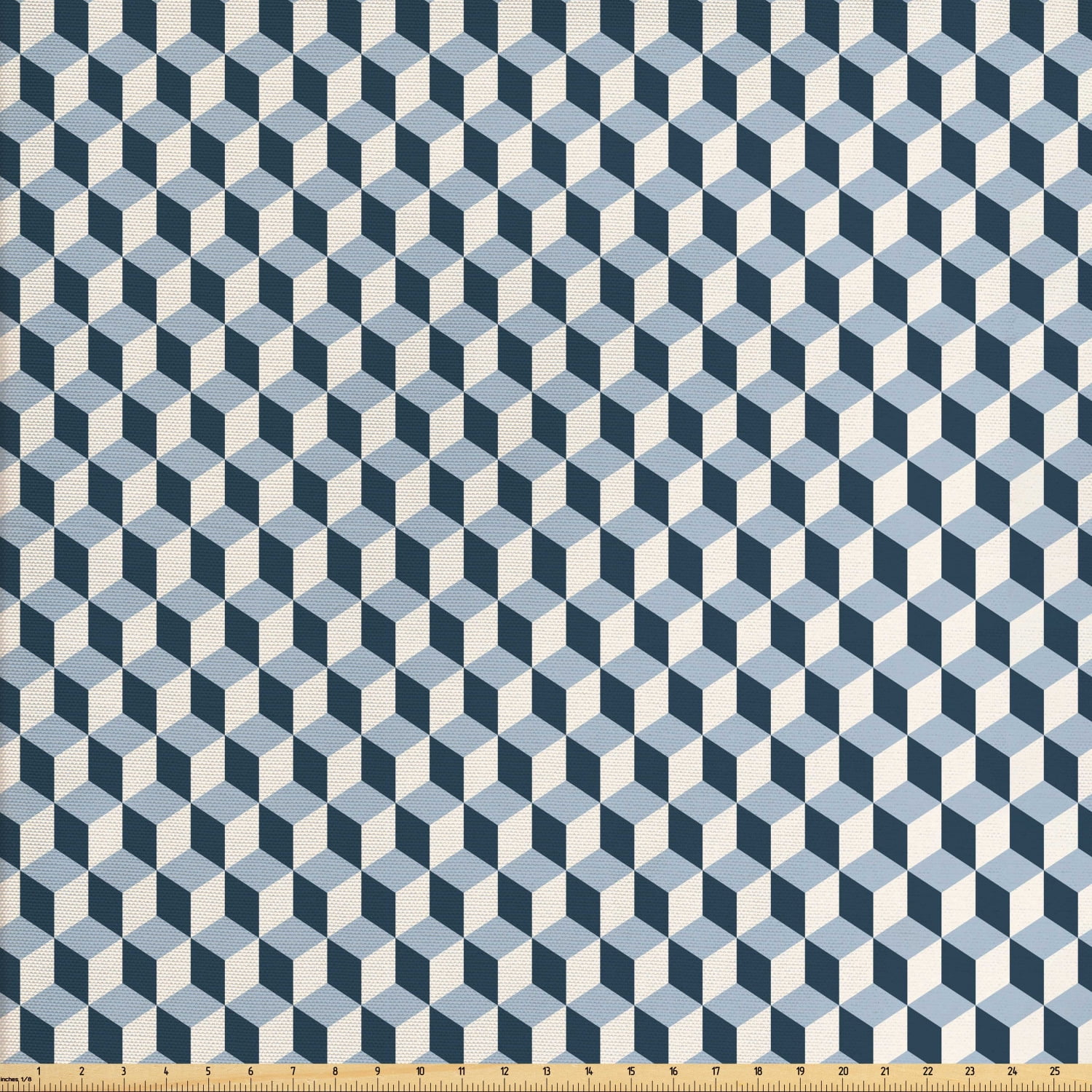 Ambesonne Retro Fabric by the Yard Upholstery, Cubes Squares 3D Style ...