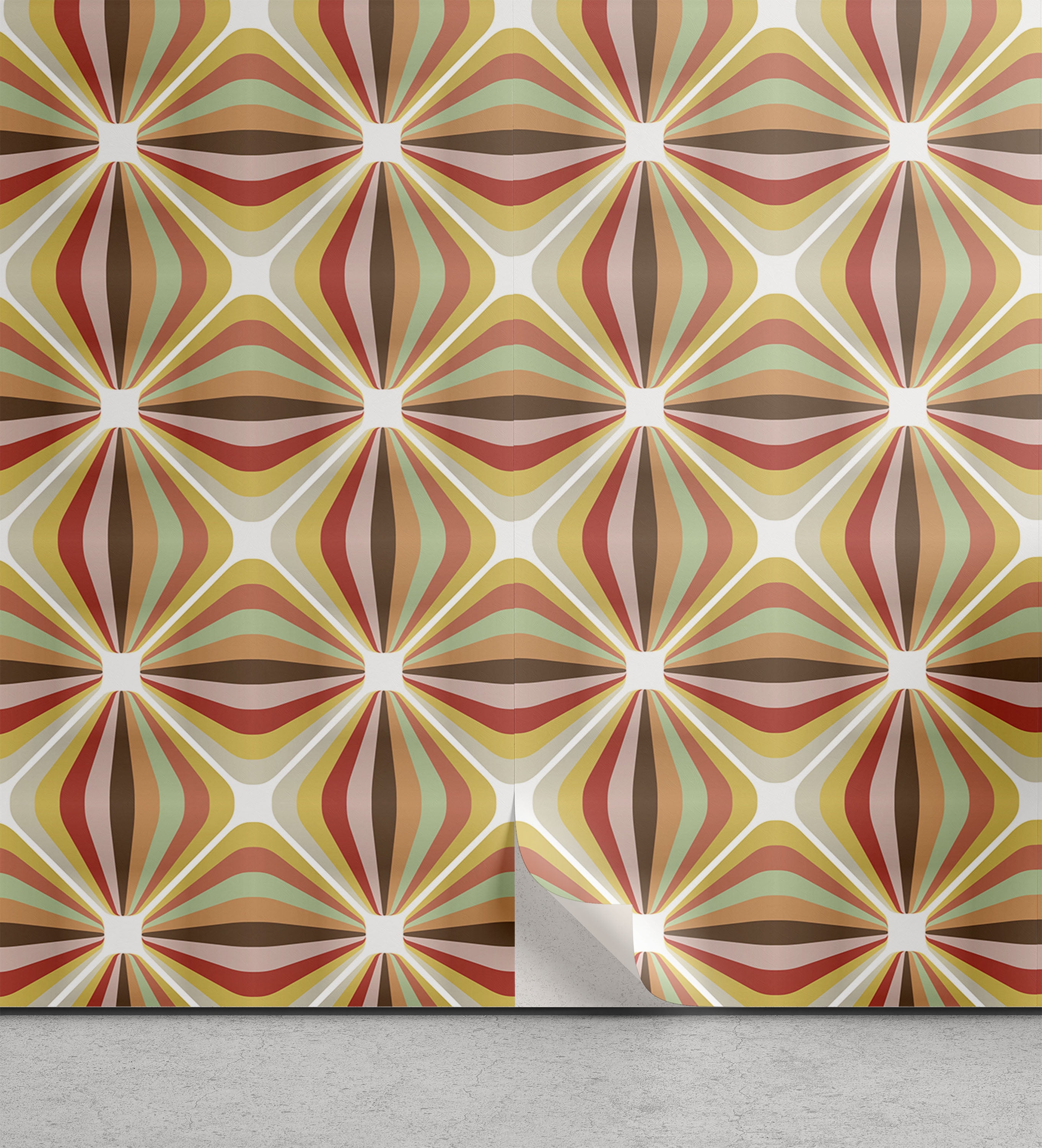 Ambesonne Retro Peel & Stick Wallpaper for Home, Colorful and Geometric ...