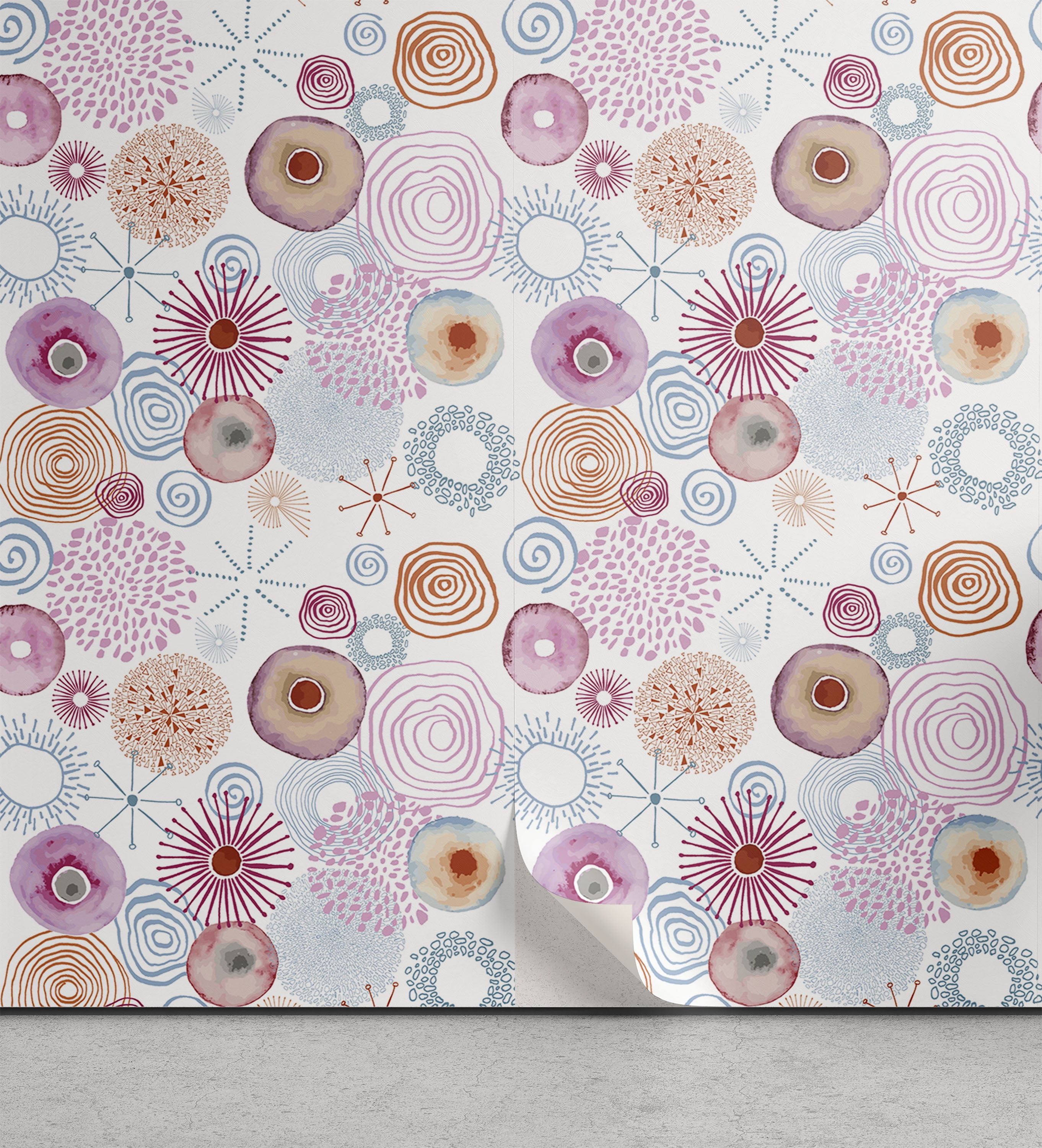 Ambesonne Retro Peel & Stick Wallpaper for Home, Dahlia Flower Petals ...