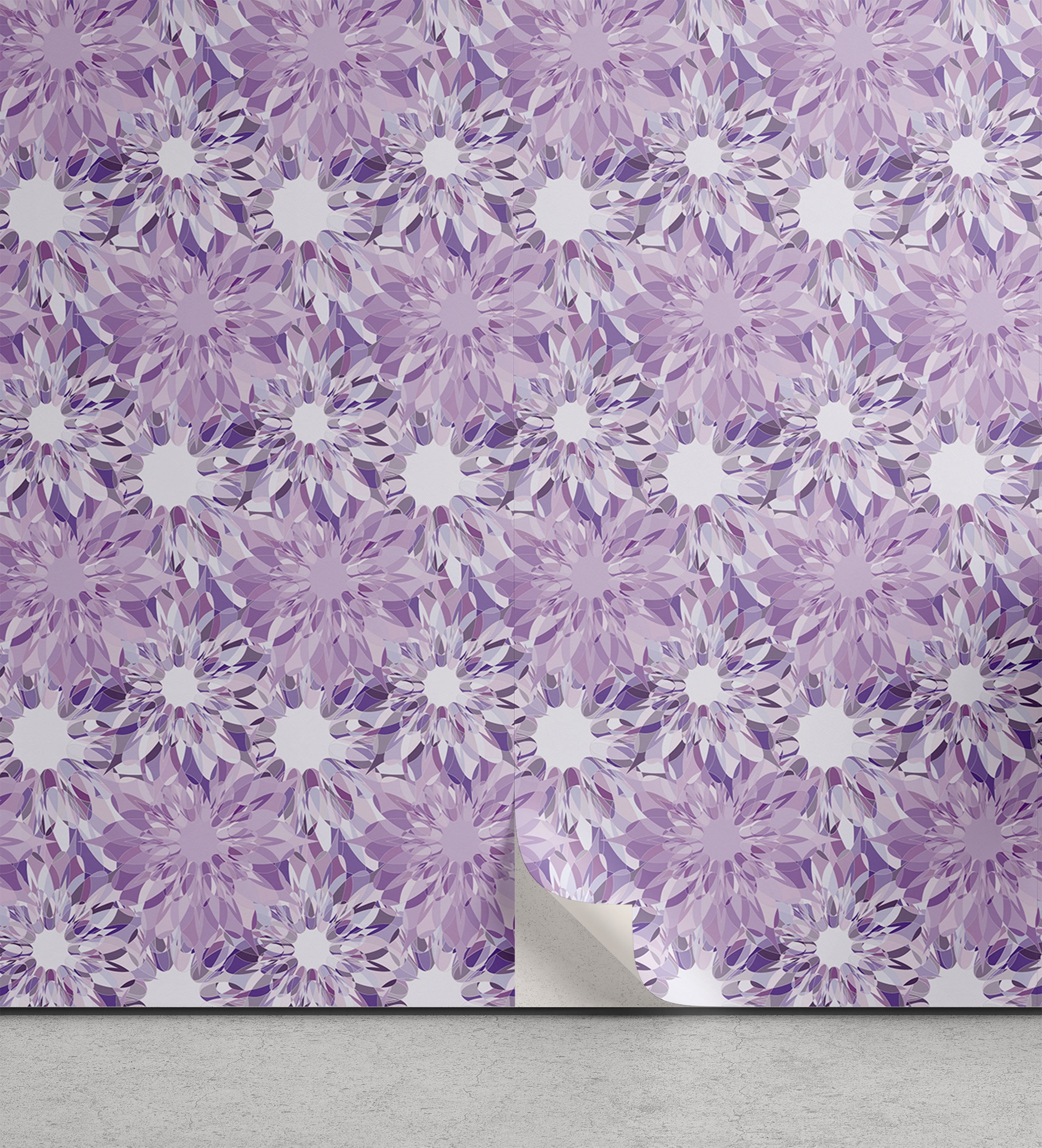 Ambesonne Retro Peel & Stick Wallpaper for Home, Digital Floral Design ...