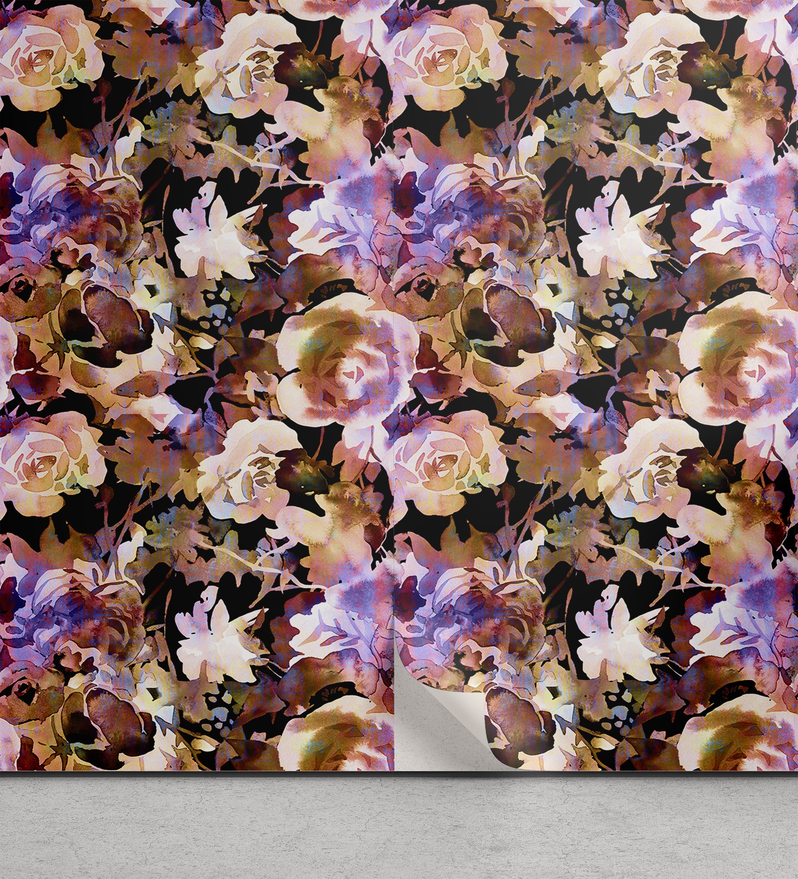 Ambesonne Retro Peel & Stick Wallpaper for Home, Vintage Floral Art ...