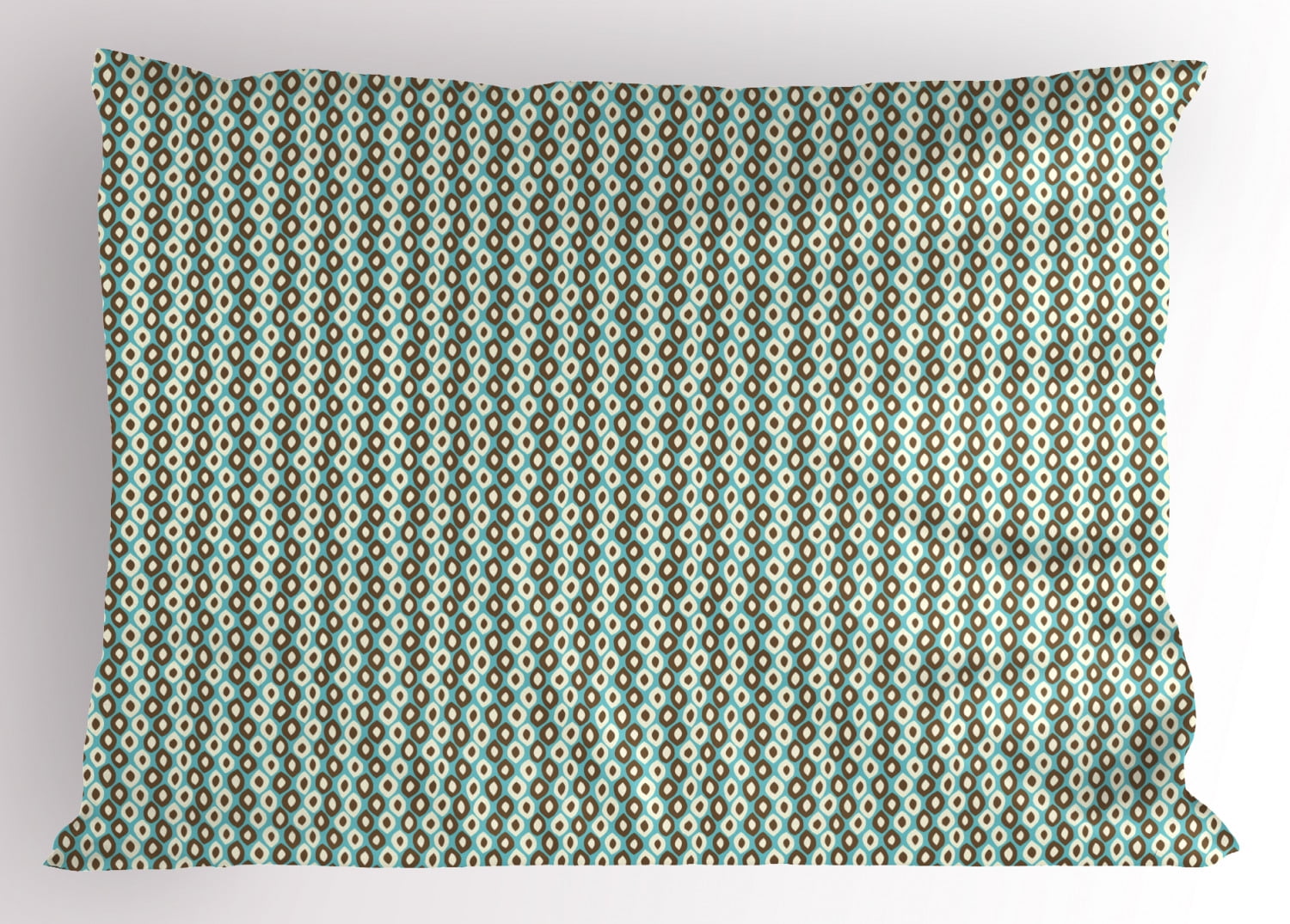 Ambesonne Retro Pillow Sham, Simplistic Oval Shapes, 26" X 20 ...