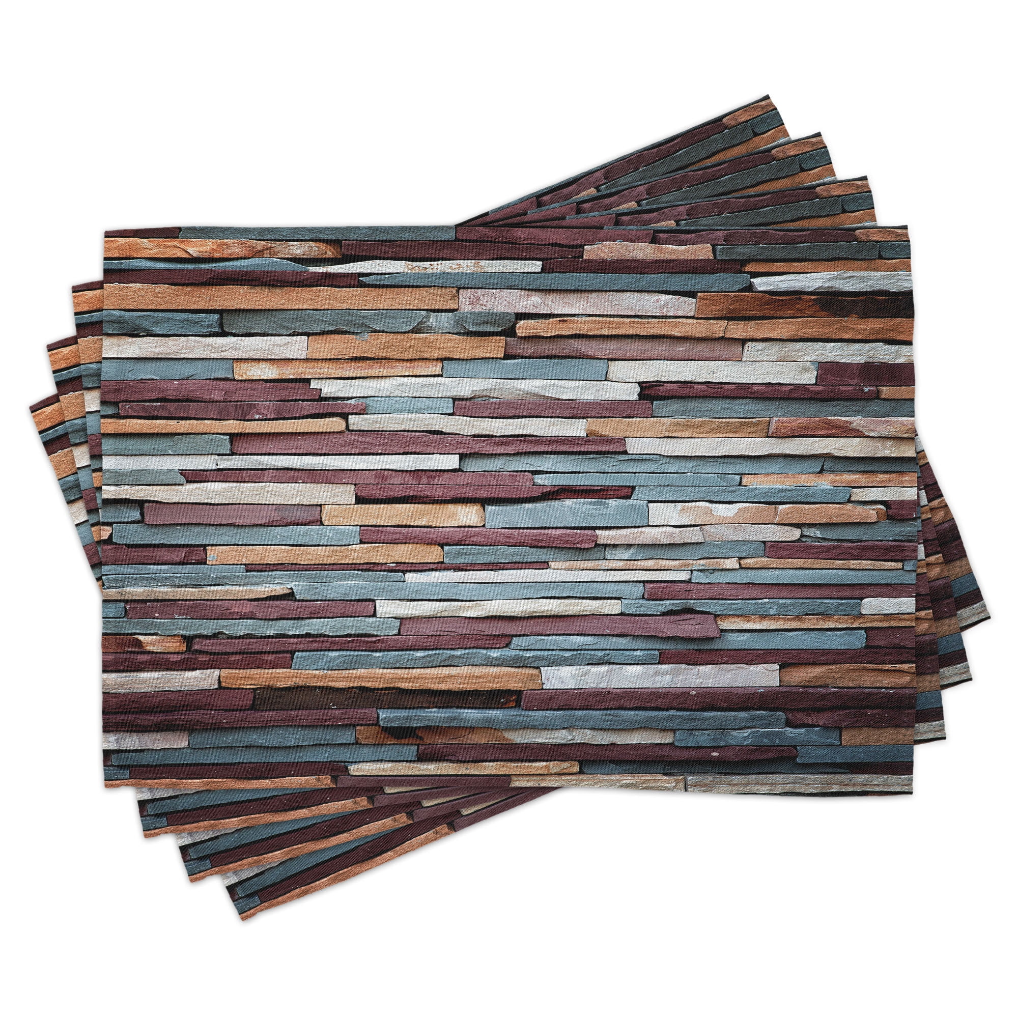 Ambesonne Retro Place Mats Set of 4, Abstract Colored Stones, Standard ...