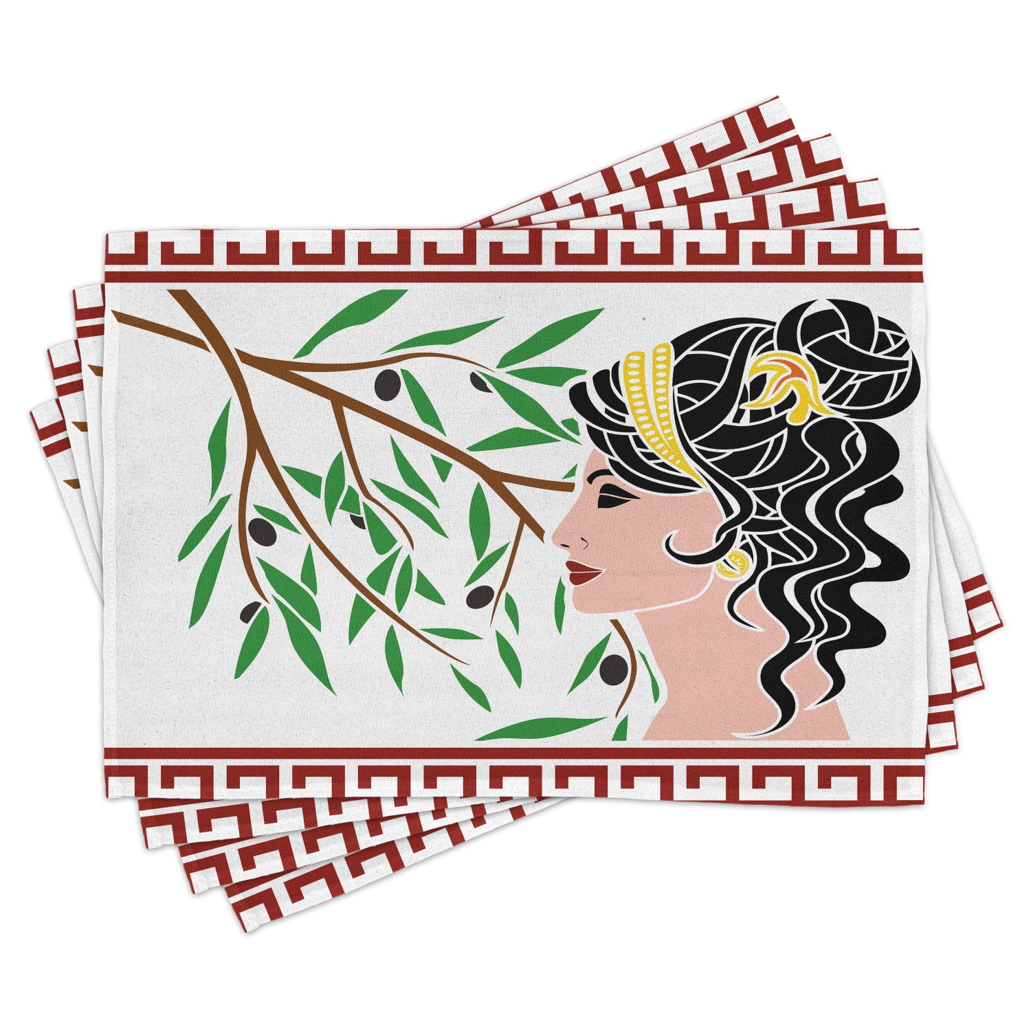 Ambesonne Retro Place Mats Set of 4, Aphrodite Profile, Standard Size ...