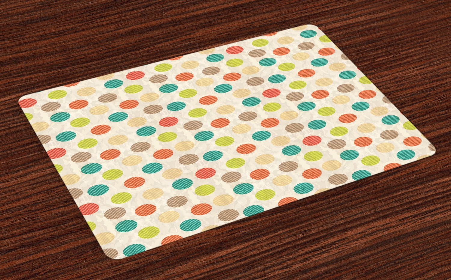 Ambesonne Retro Place Mats Set of 4, Colorful Circles Grungy, Standard ...