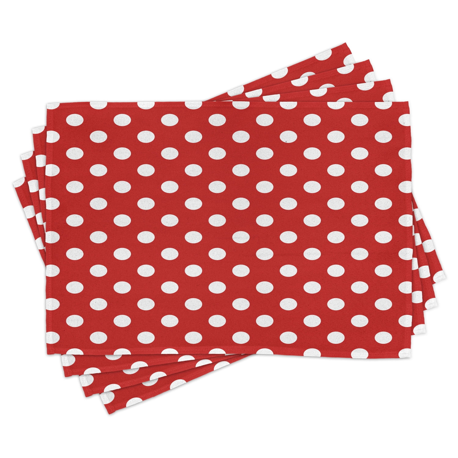 Ambesonne Retro Place Mats Set of 4, Polka Dots Circular Forms ...
