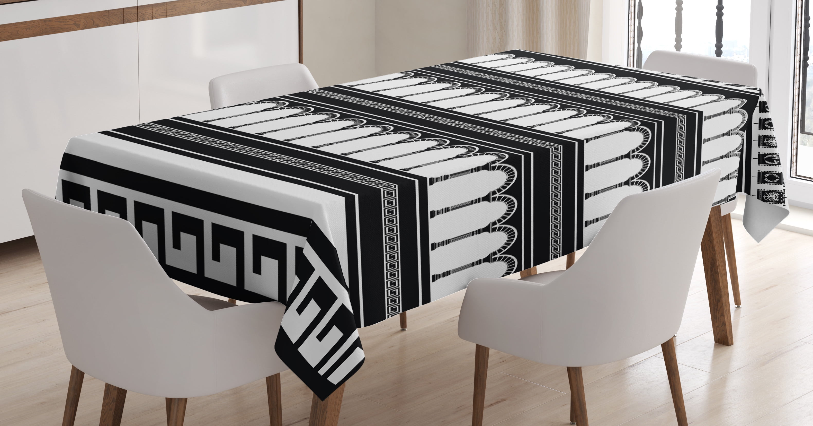 Ambesonne Retro Tablecloth Rectangular Table Cover, Colosseum Arch Art ...