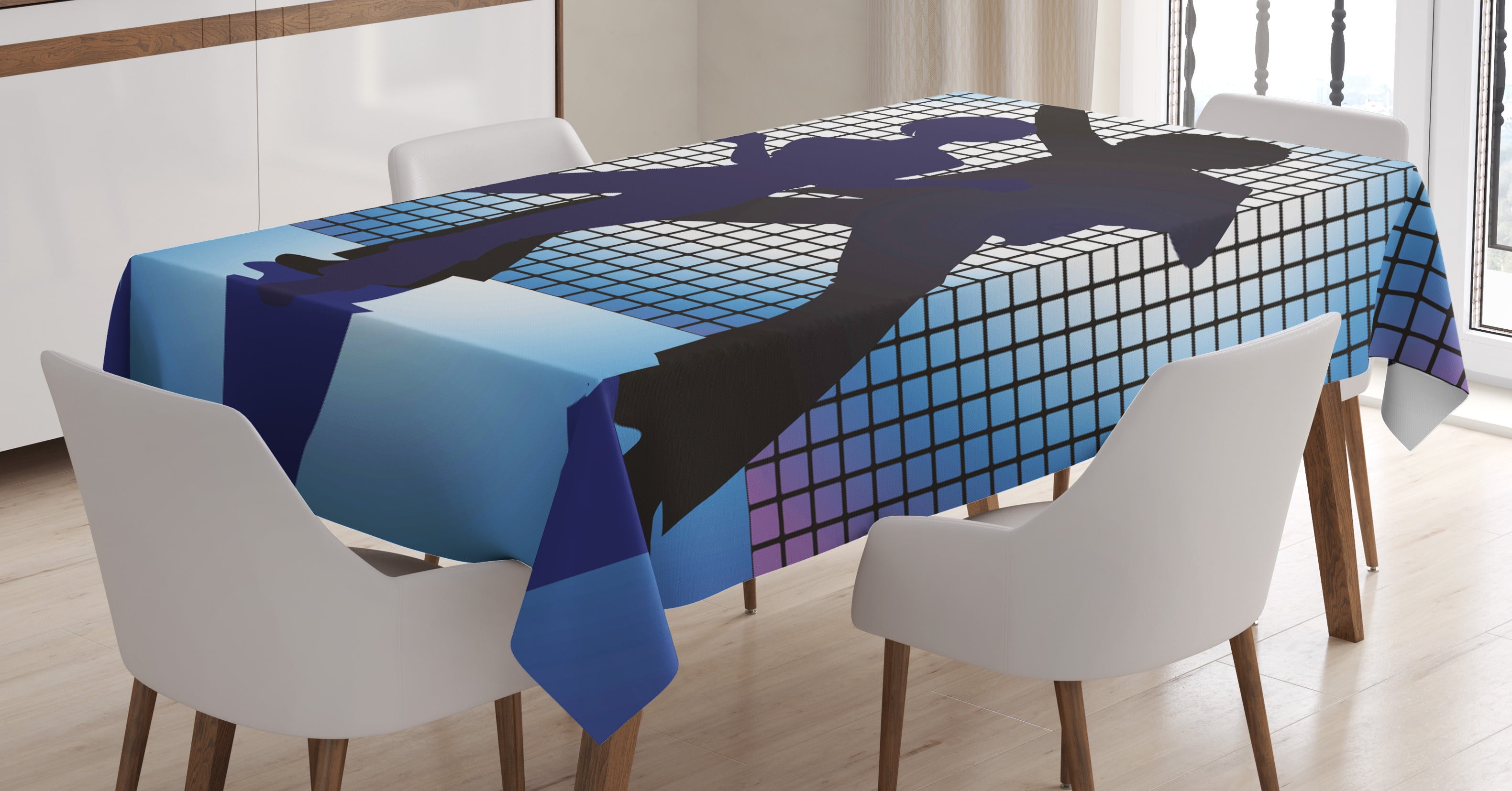Ambesonne Retro Tablecloth Rectangular Table Cover, Couple Dance Floor ...