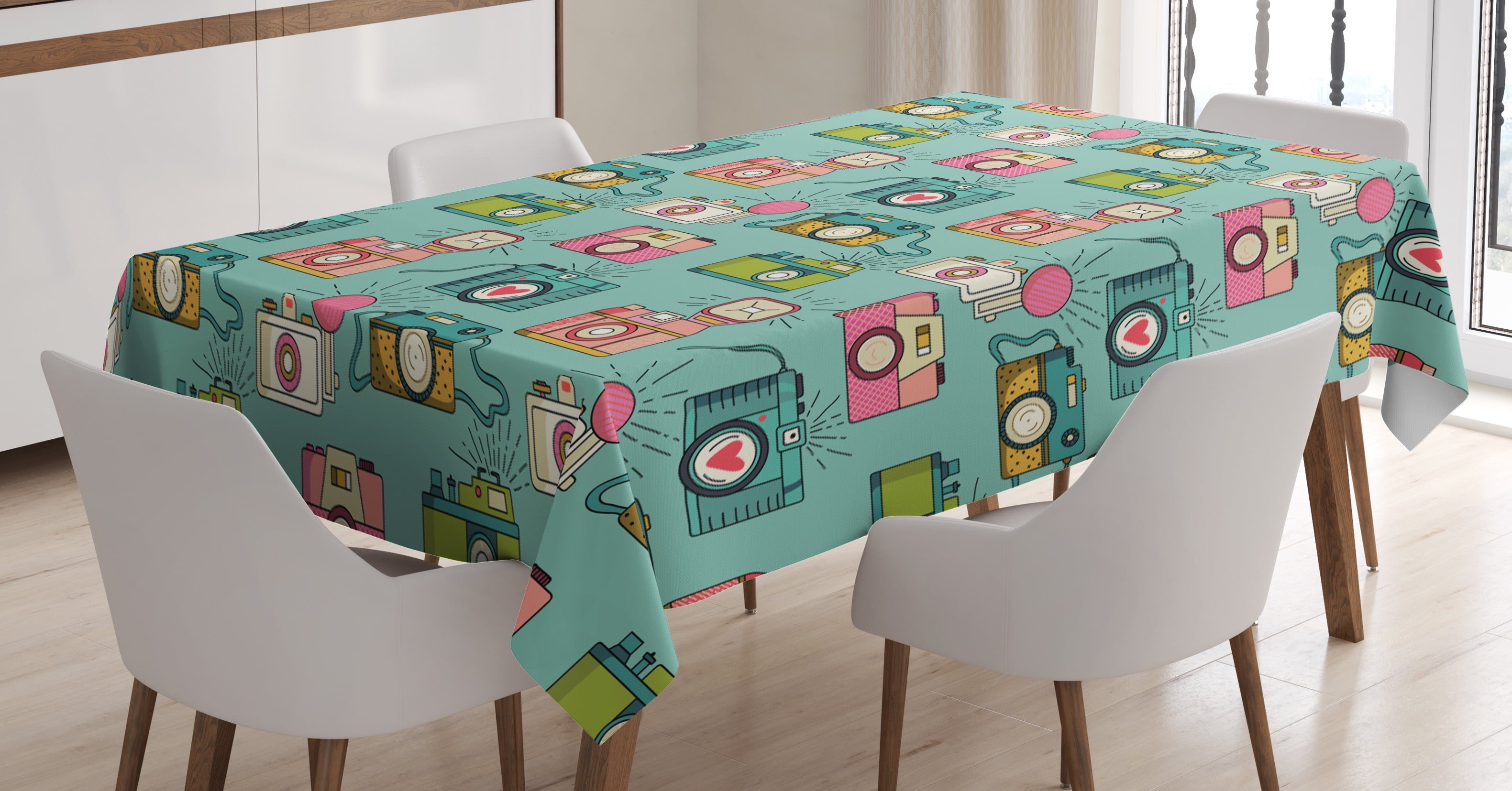 Ambesonne Retro Tablecloth Rectangular Table Cover, Hipster Photo ...
