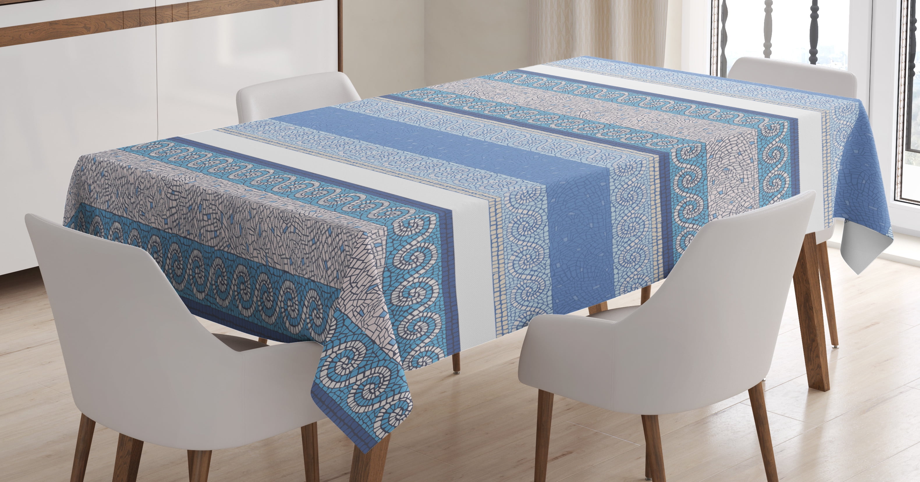 Ambesonne Retro Tablecloth Rectangular Table Cover, Mosaic Borders Art ...